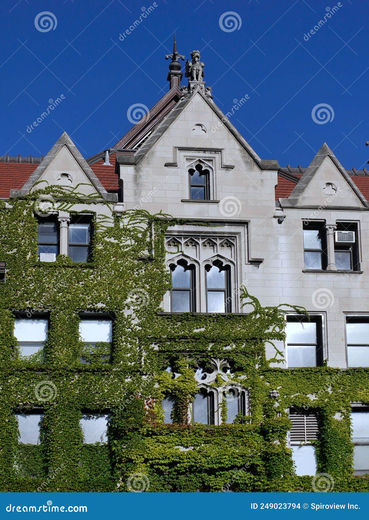 Gothic Style Stone Building Covered with Ivy Editorial Stock Image ...