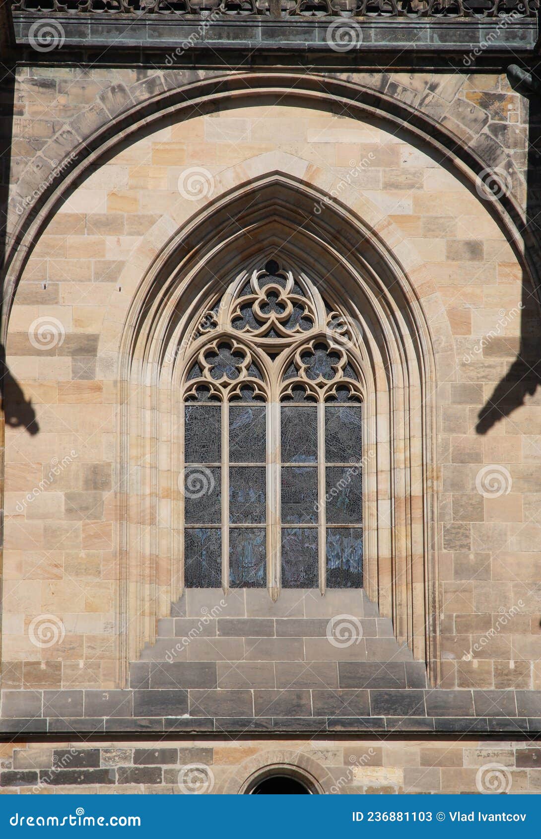 Gothic Style Window on the Wall of an Old Temple Stock Image - Image of ...