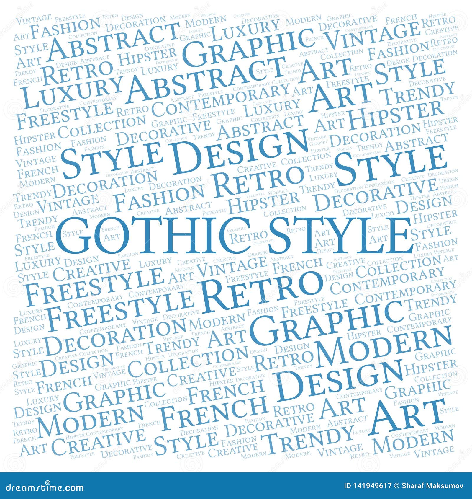 Gothic Style word cloud stock illustration. Illustration of card ...