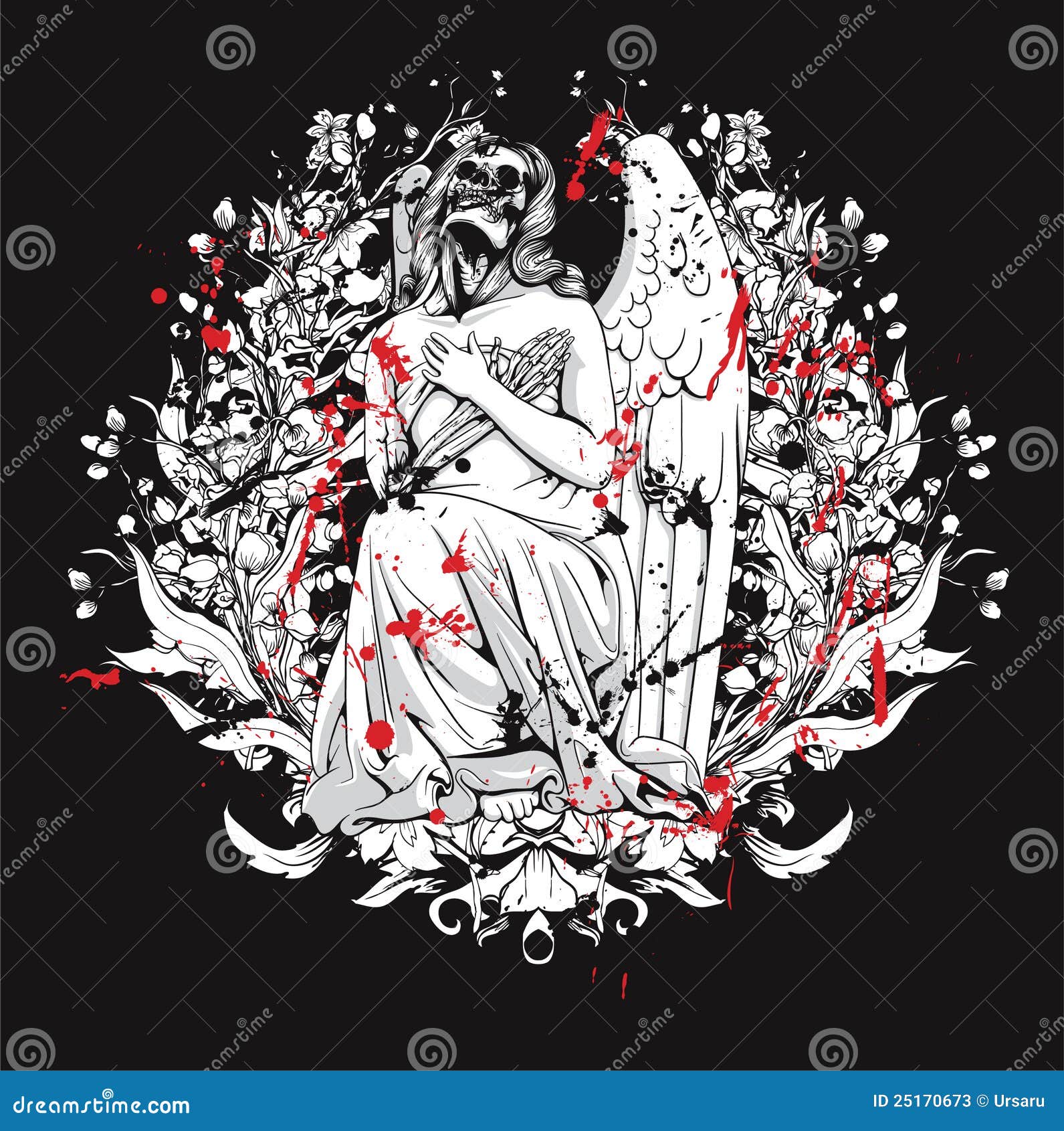 Gothic t-shirt design stock illustration. Illustration of decor - 25170673