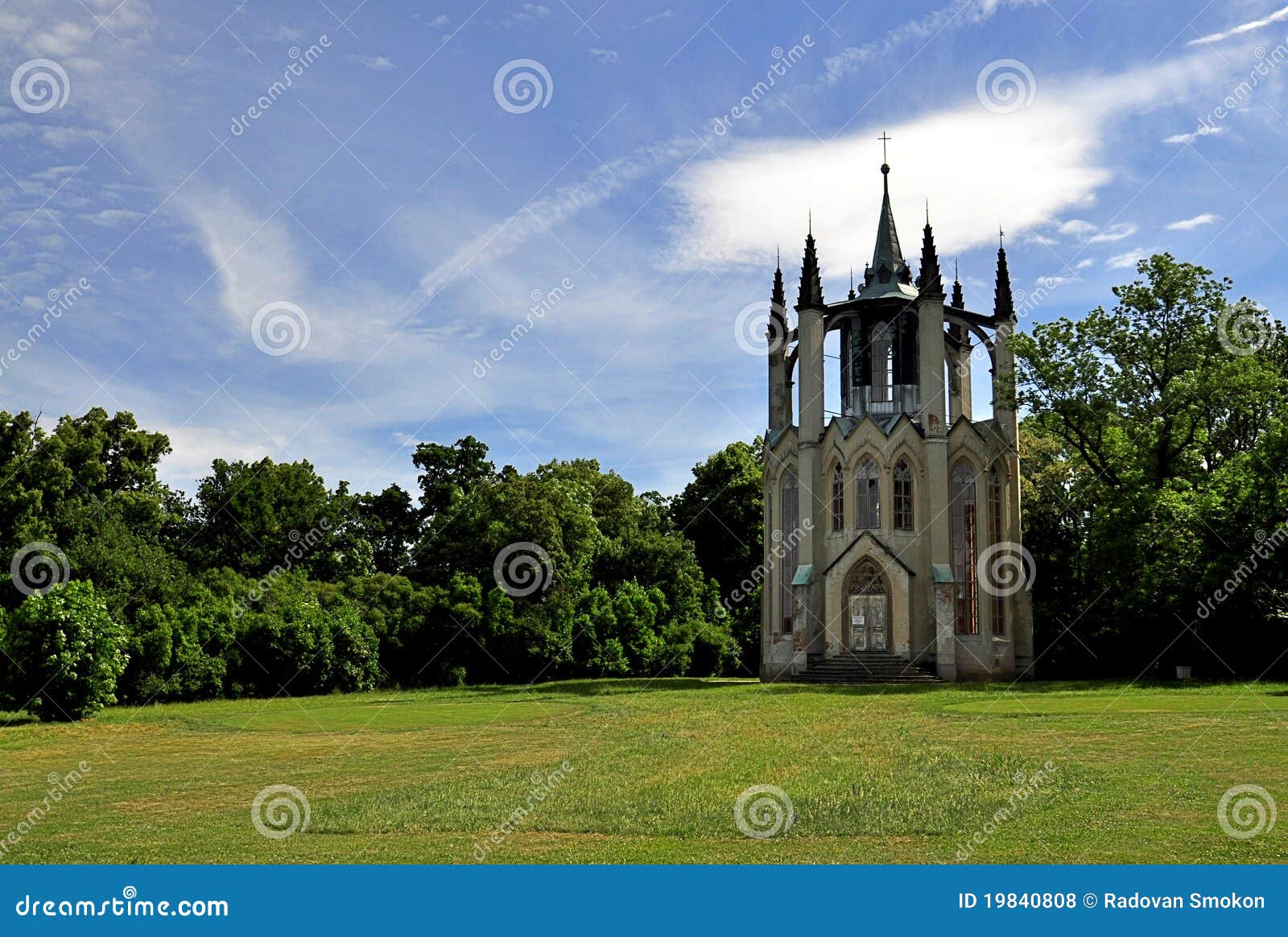 Gothic temple Krasny Dvur stock photo. Image of czechia - 19840808