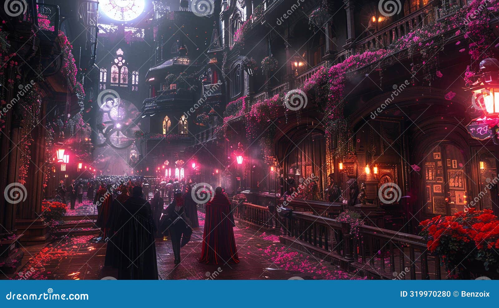 A Gothic-themed Pride Celebration with People in Dark and Colorful ...