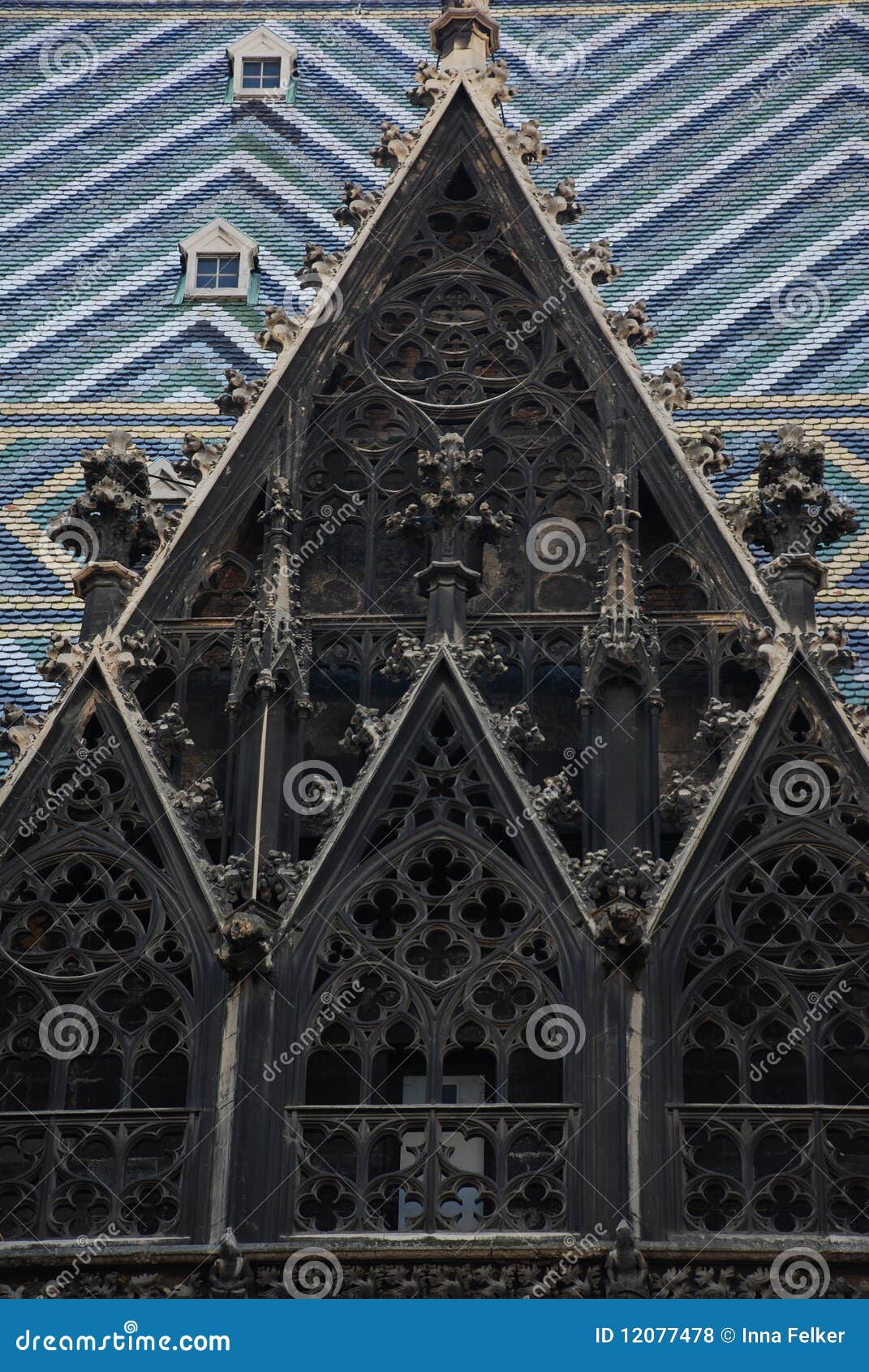 Gothic Tile Roof and Window Stock Photo - Image of europe, vienna: 12077478