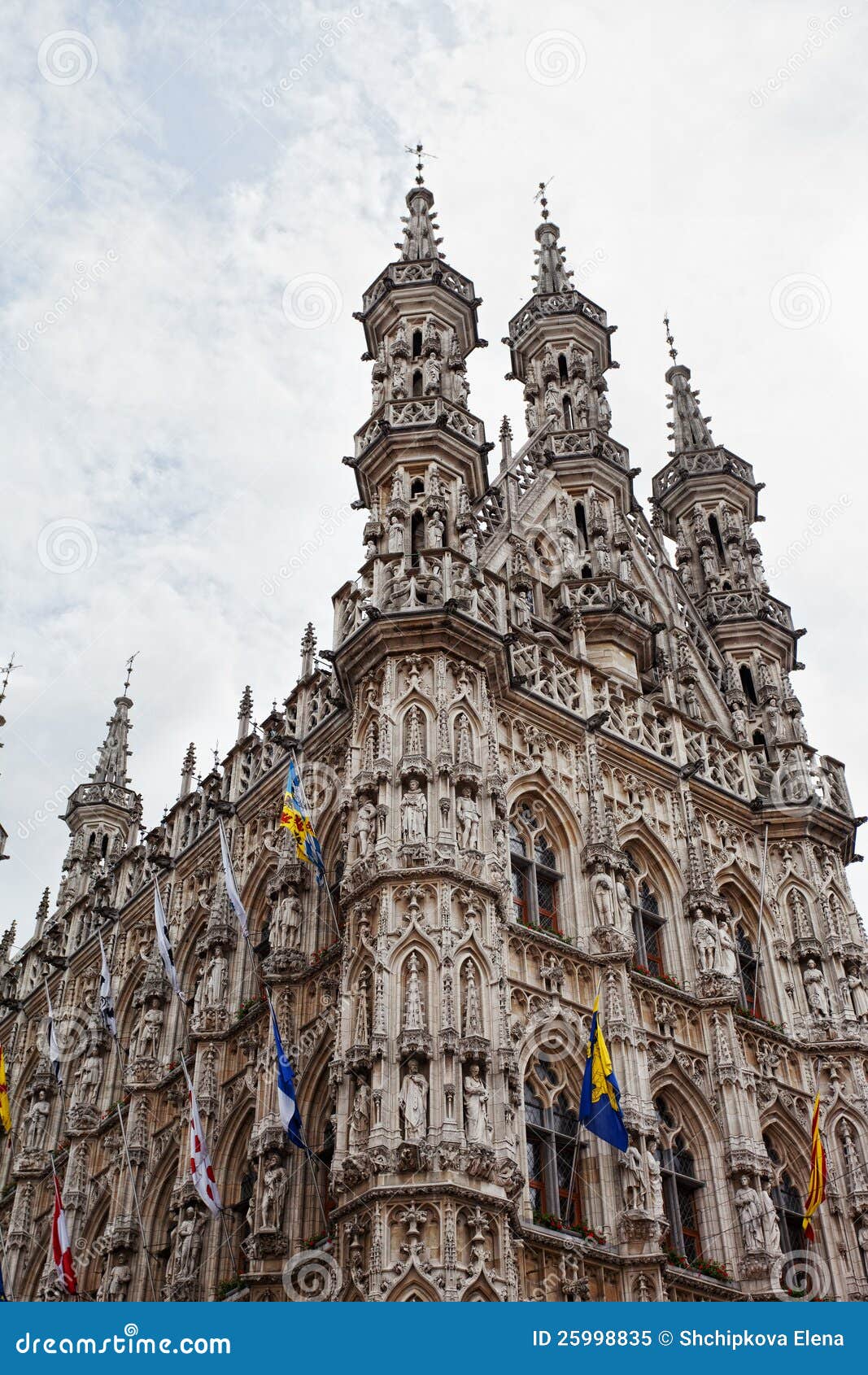Gothic Town Hall in Leuven, Stock Image - Image of famous, leuven: 25998835