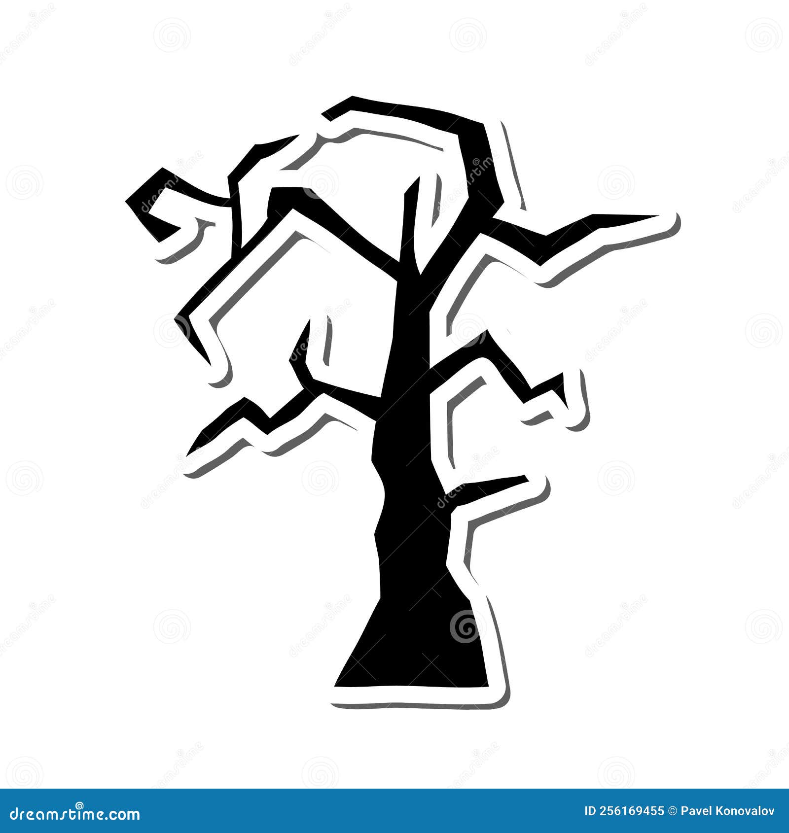 Gothic Tree Sticker stock vector. Illustration of black - 256169455