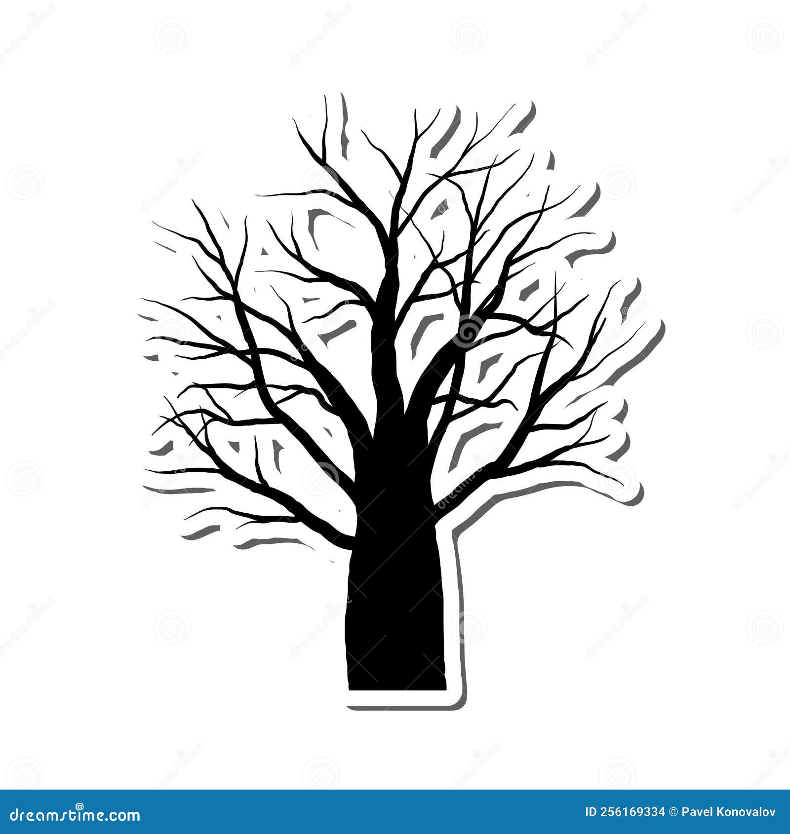 Gothic Tree Sticker stock vector. Illustration of graphic - 256169334
