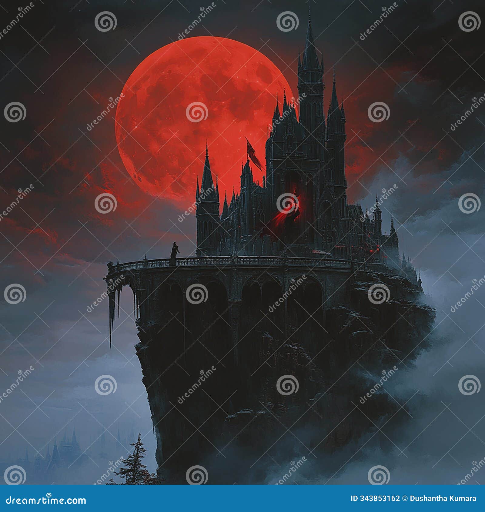 Gothic Vampire Castle: an Ancient Gothic Castle Perched on a Cliff ...