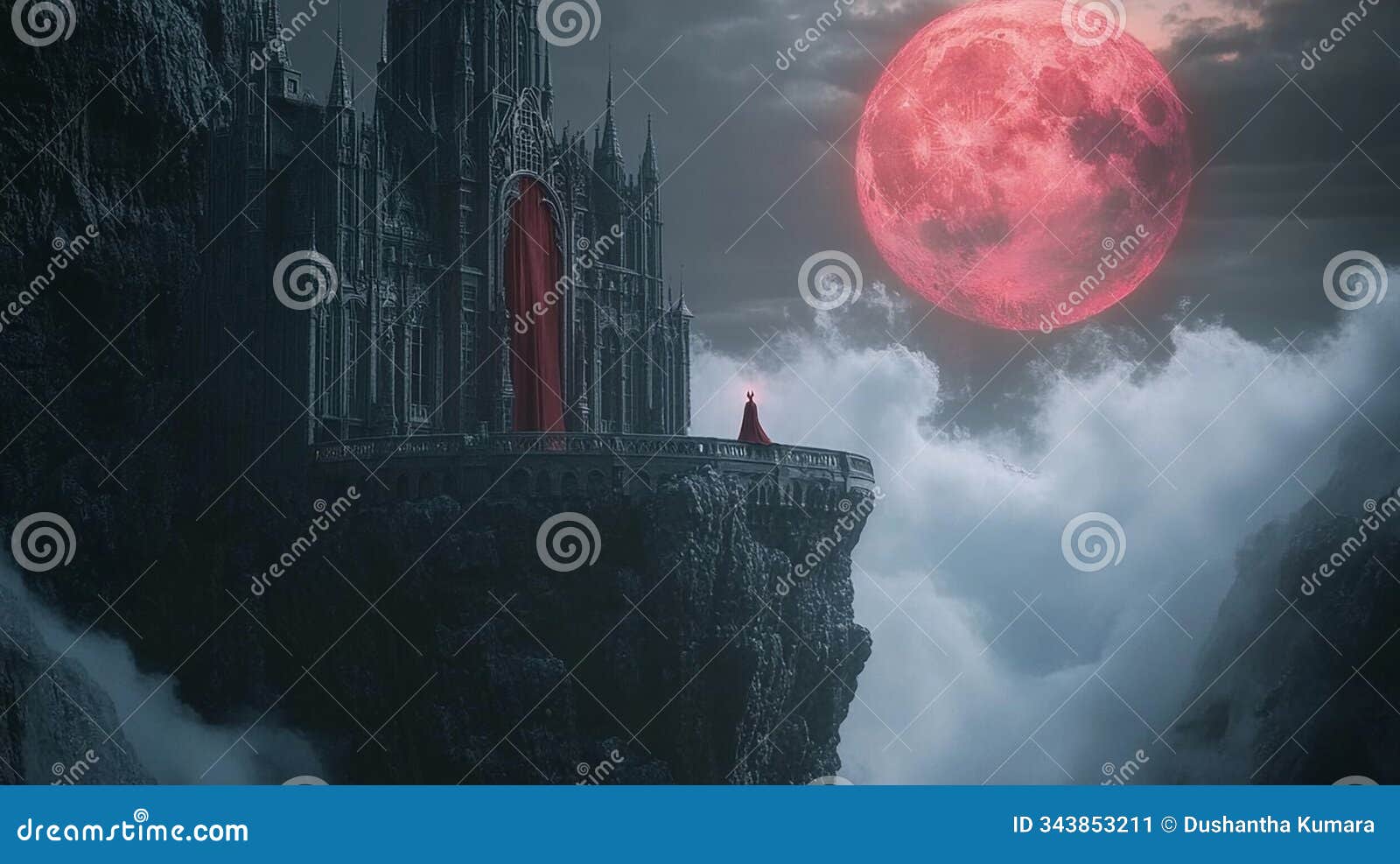 Gothic Vampire Castle: an Ancient Gothic Castle Perched on a Cliff ...