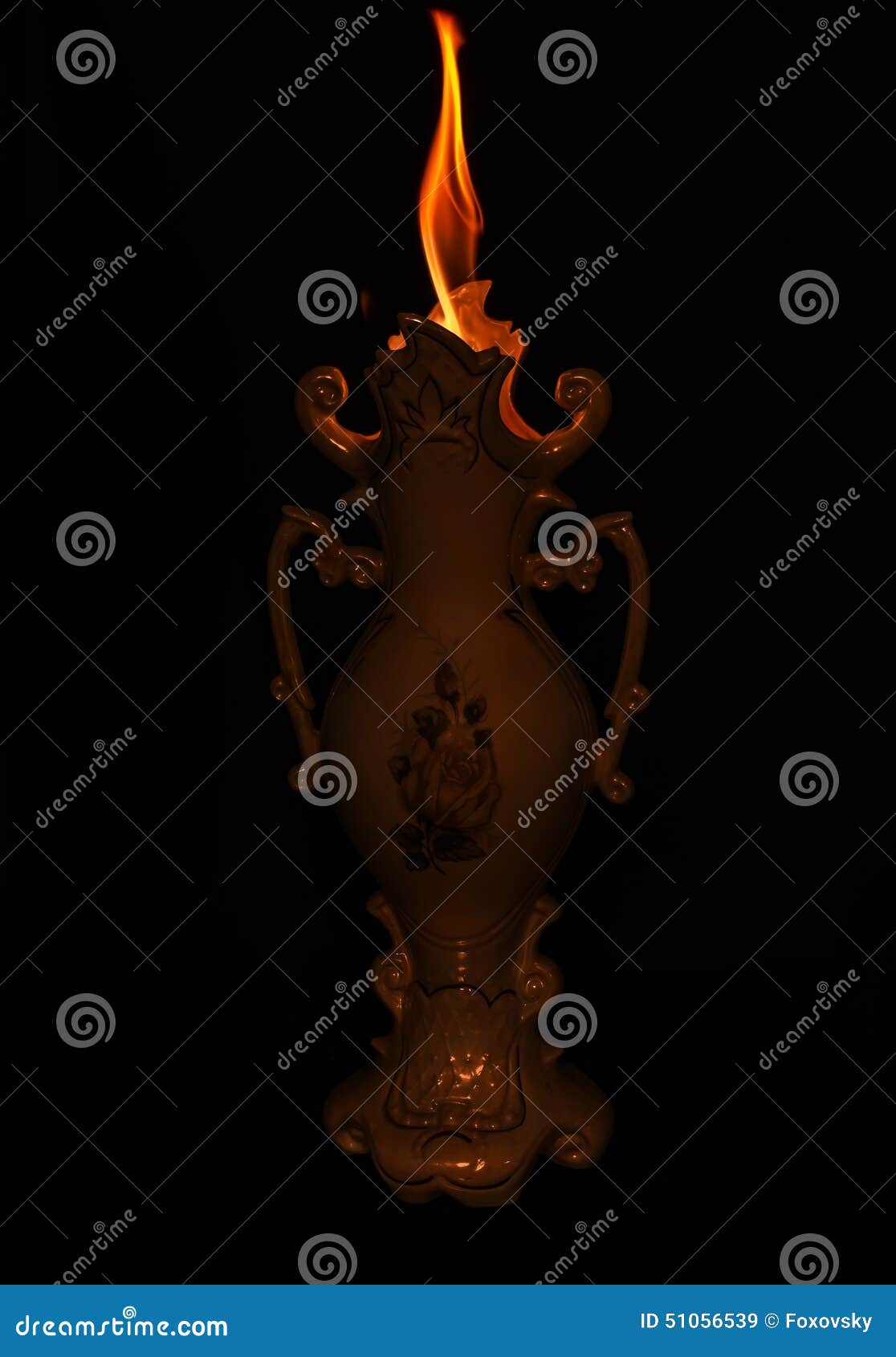 Gothic vase with fire stock image. Image of fire, glowing - 51056539