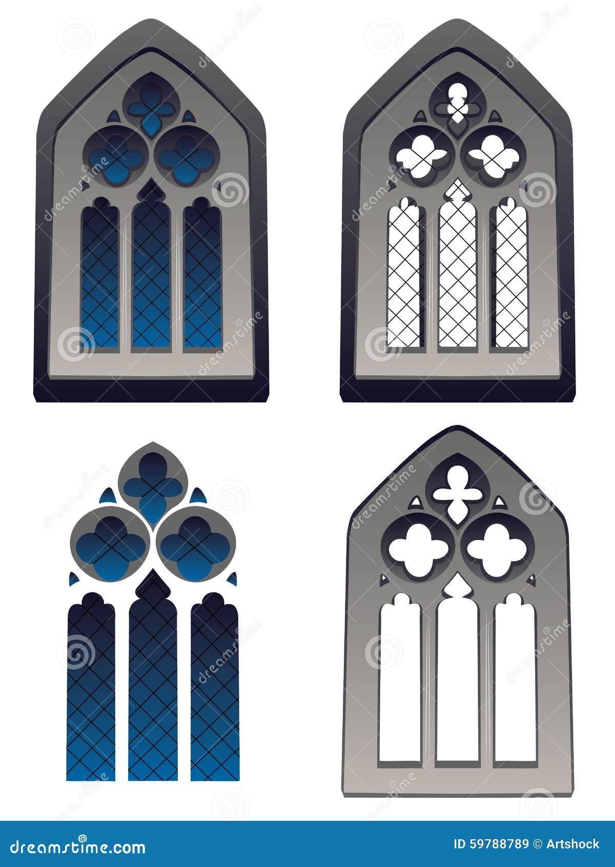 Gothic Window stock illustration. Illustration of facade - 59788789
