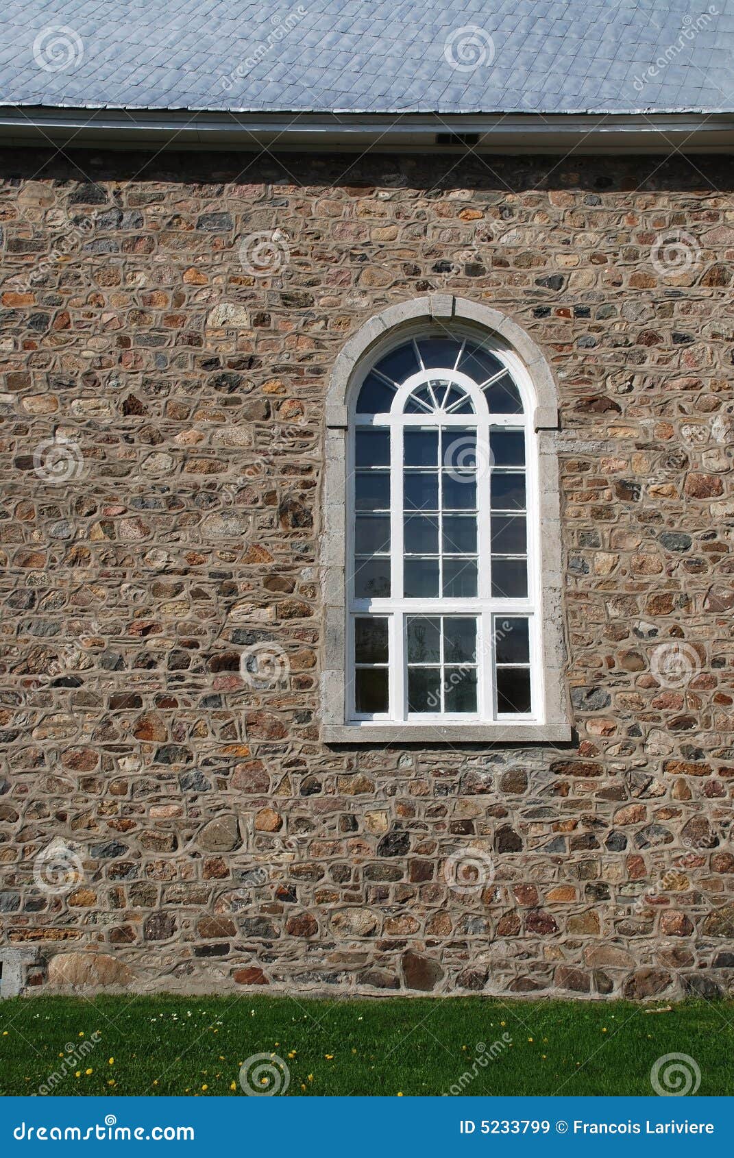 Gothic Window on Church in Stone Stock Image - Image of shingle ...
