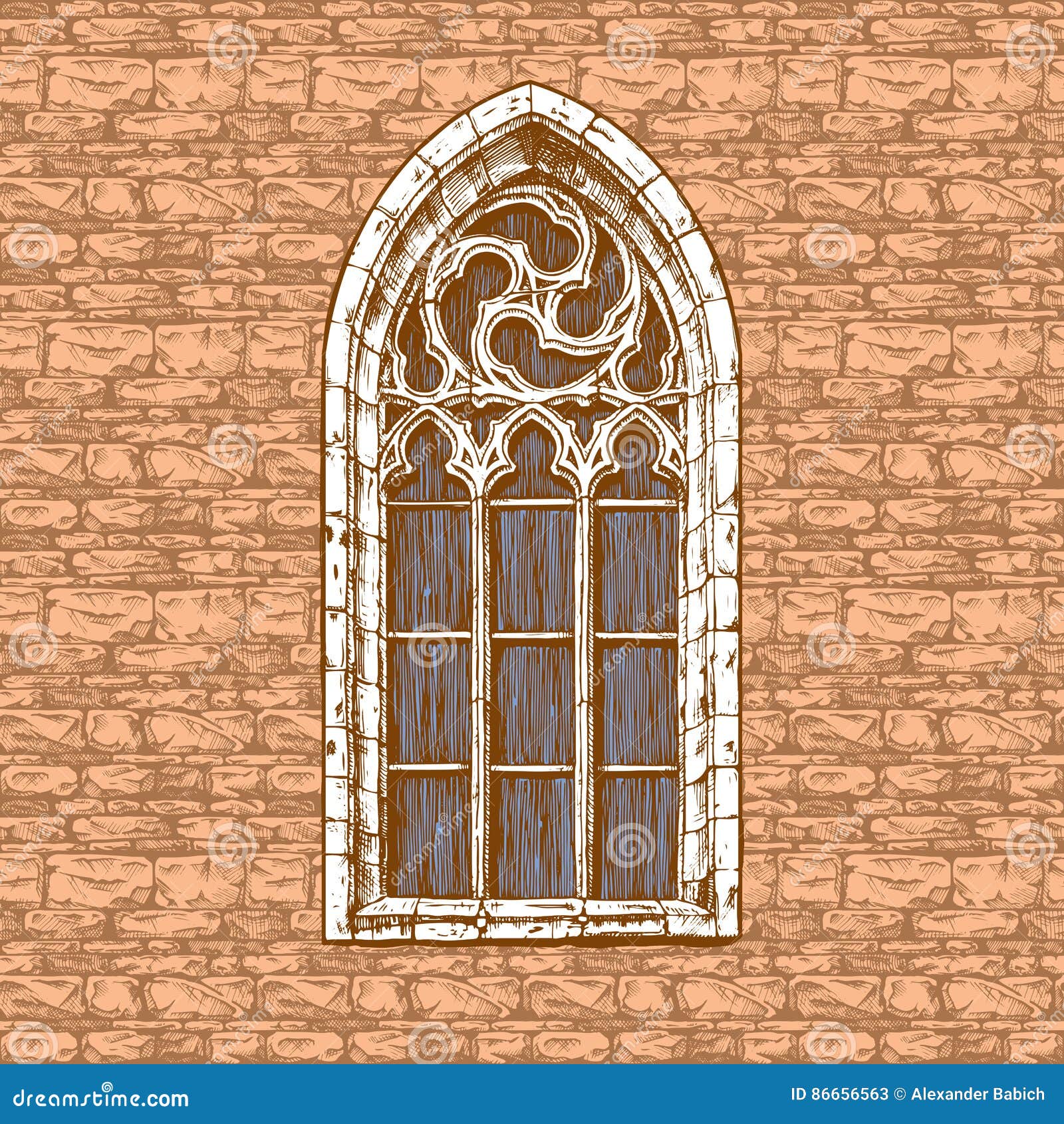 Gothic Window Cartoon Vector | CartoonDealer.com #60998029