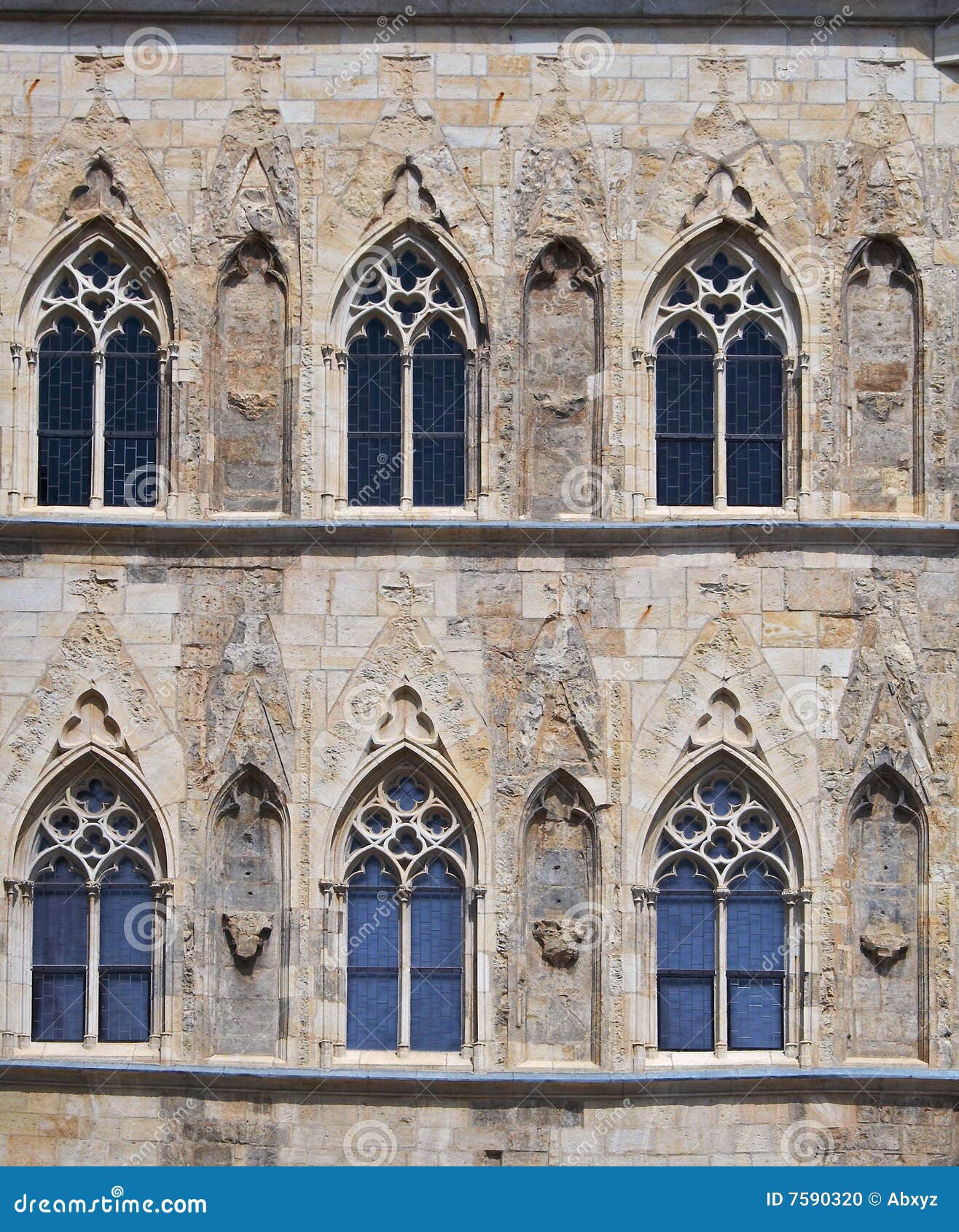 Gothic windows stock photo. Image of tower, europe, square - 7590320