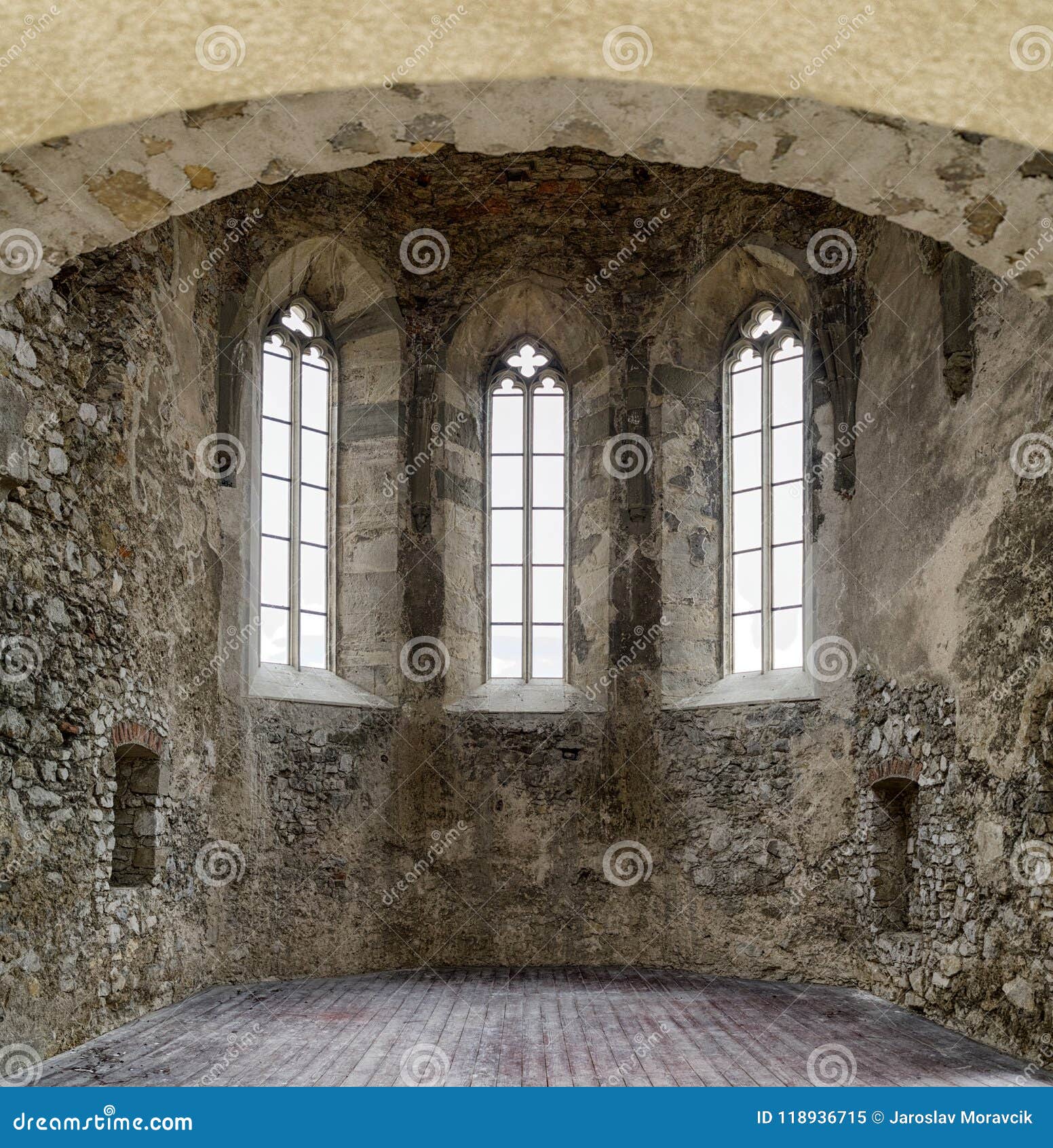 Gothic windows at castle stock image. Image of beckovsky - 118936715