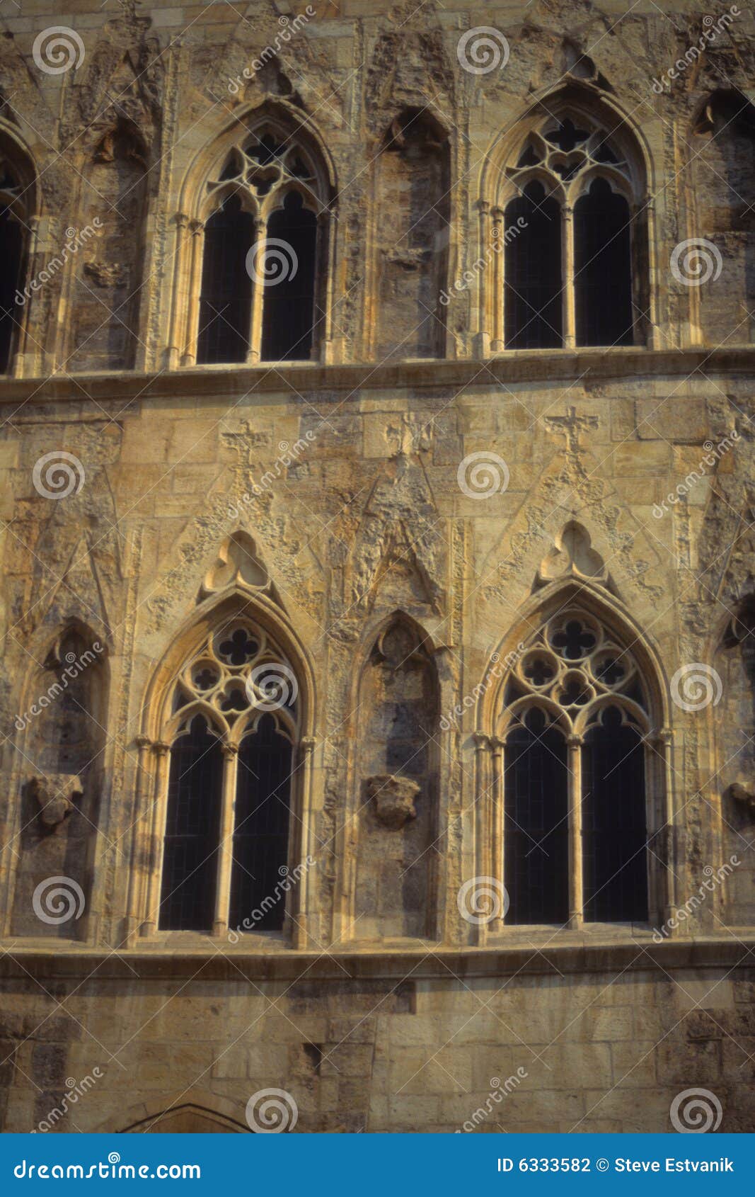 Gothic Windows on Stone Tower Stock Photo - Image of urban, window: 6333582
