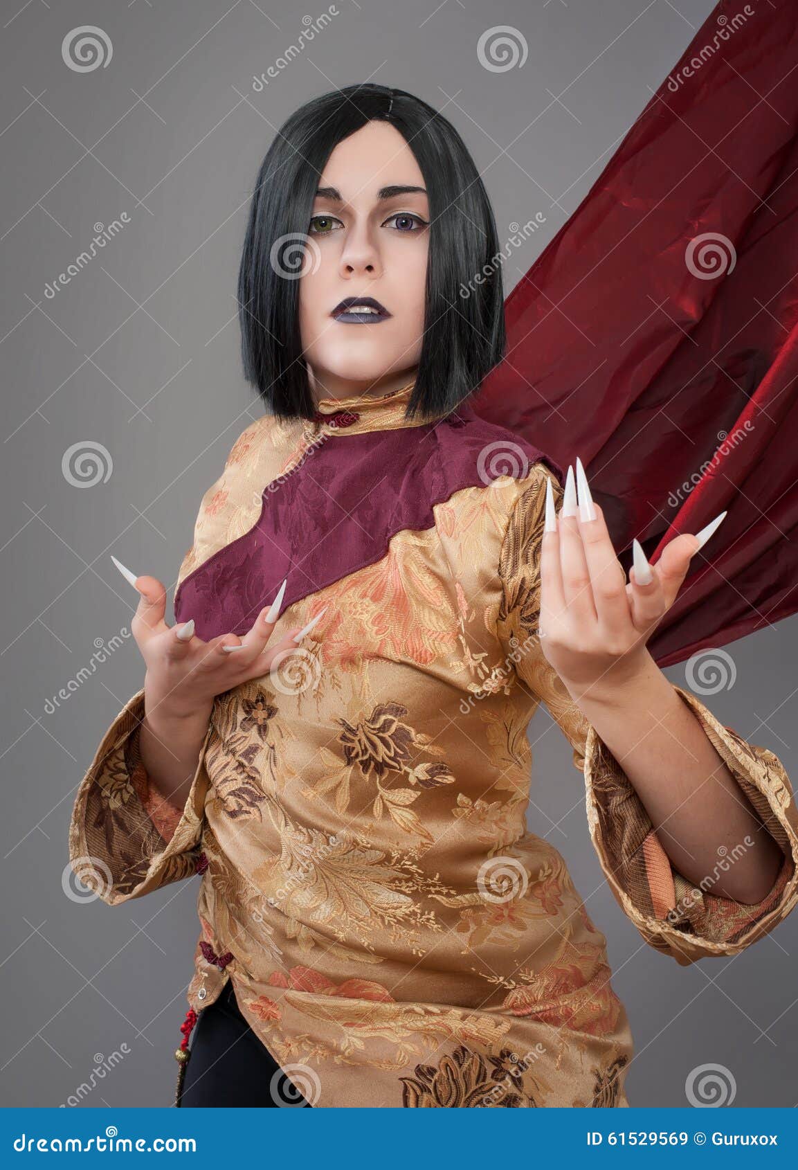 Gothic Woman with Chinese Nails Stock Image - Image of attractive ...
