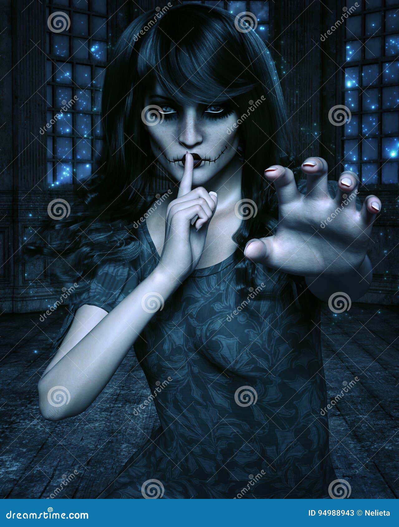 Gothic Woman With Snake Stock Image | CartoonDealer.com #8667697