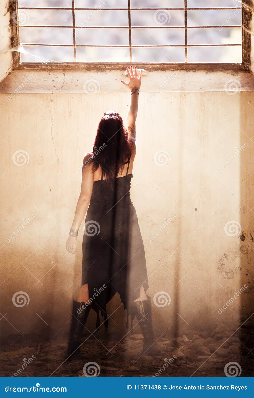 Gothic Woman Under Raylight Stock Photo - Image of portrait, anonymous ...