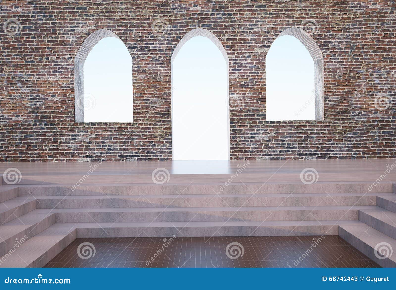 Gotische Boog En Bakstenen Muur Stock Illustratie - Illustration of ...