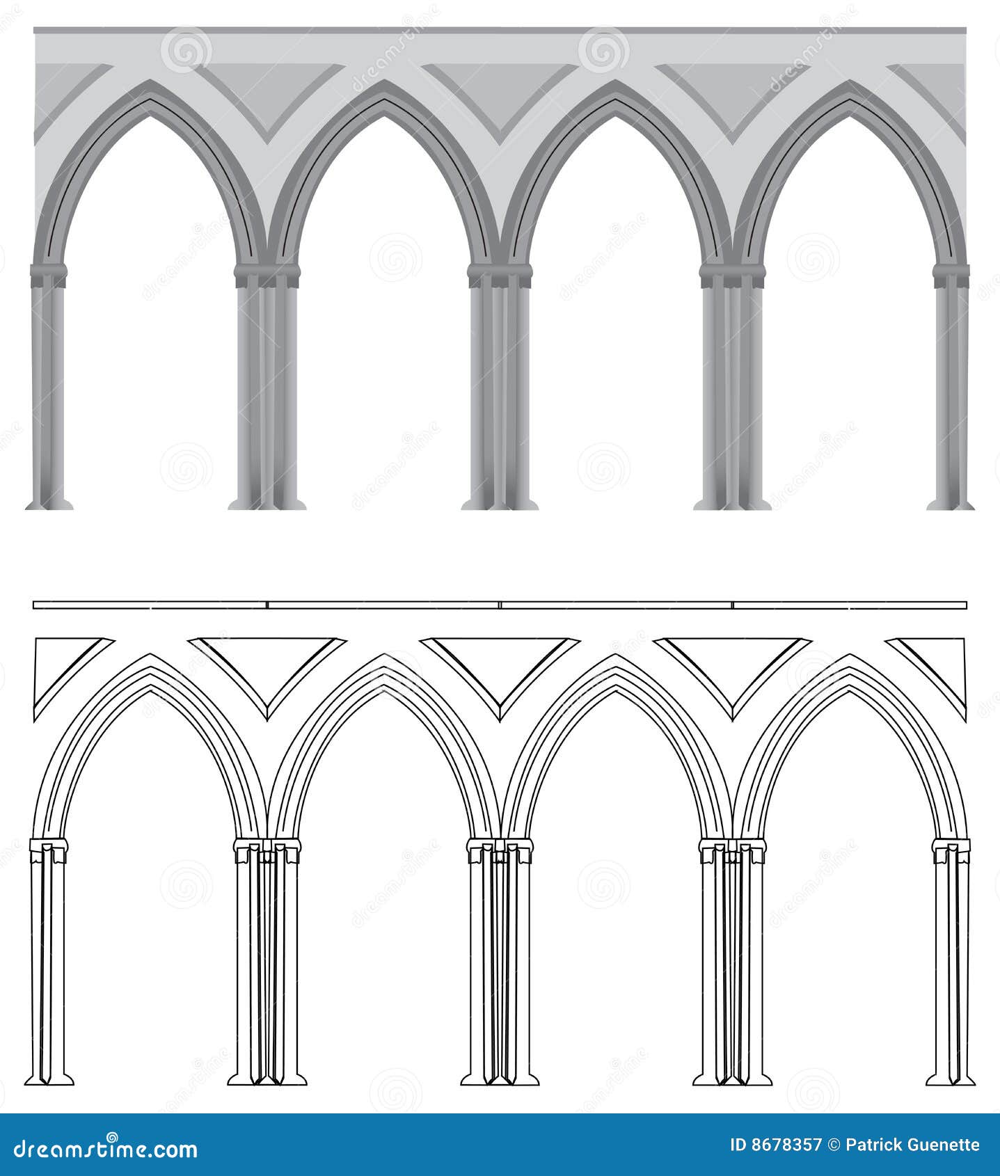 Gotischer Bogen und Spalte vektor abbildung. Illustration von ...
