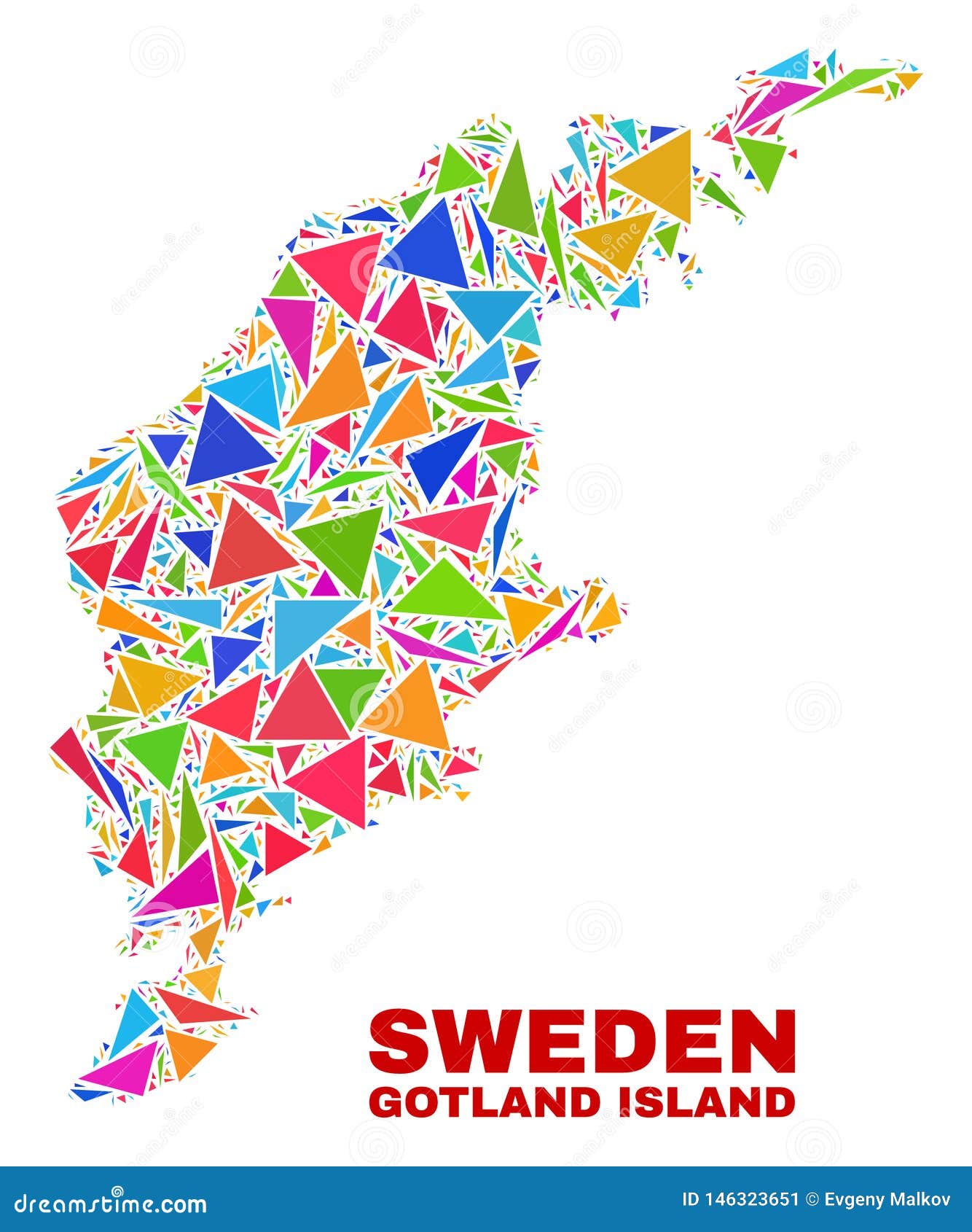 Gotland Island Map - Mosaic of Color Triangles Stock Vector ...