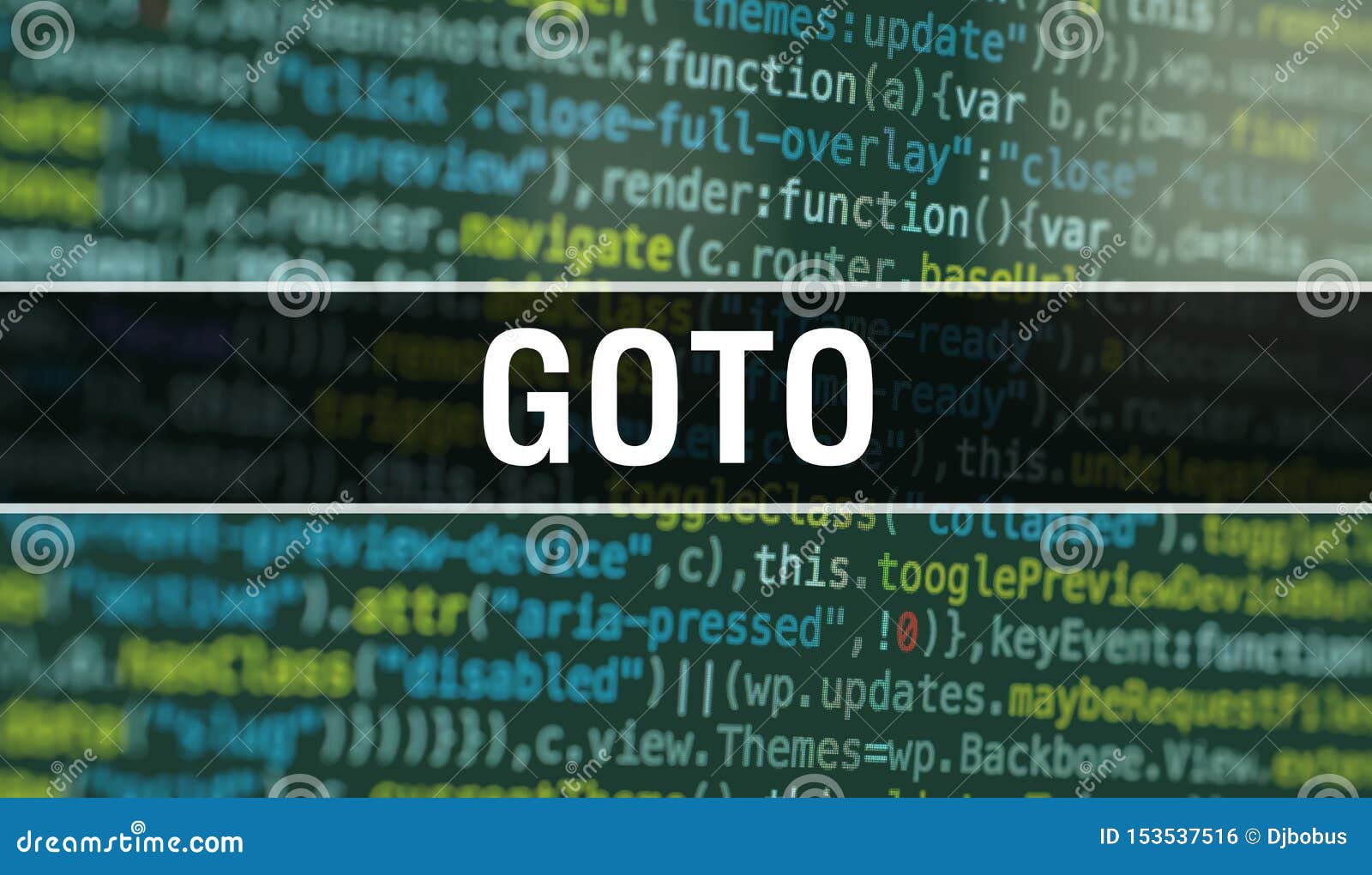 Goto with Abstract Technology Binary Code Background.Digital Binary ...