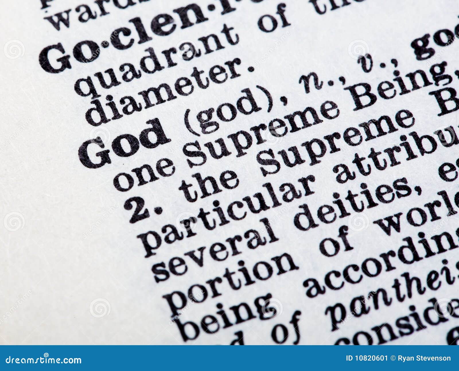 Gott-Definition stockbild. Bild von fokus, makro, informationen - 10820601