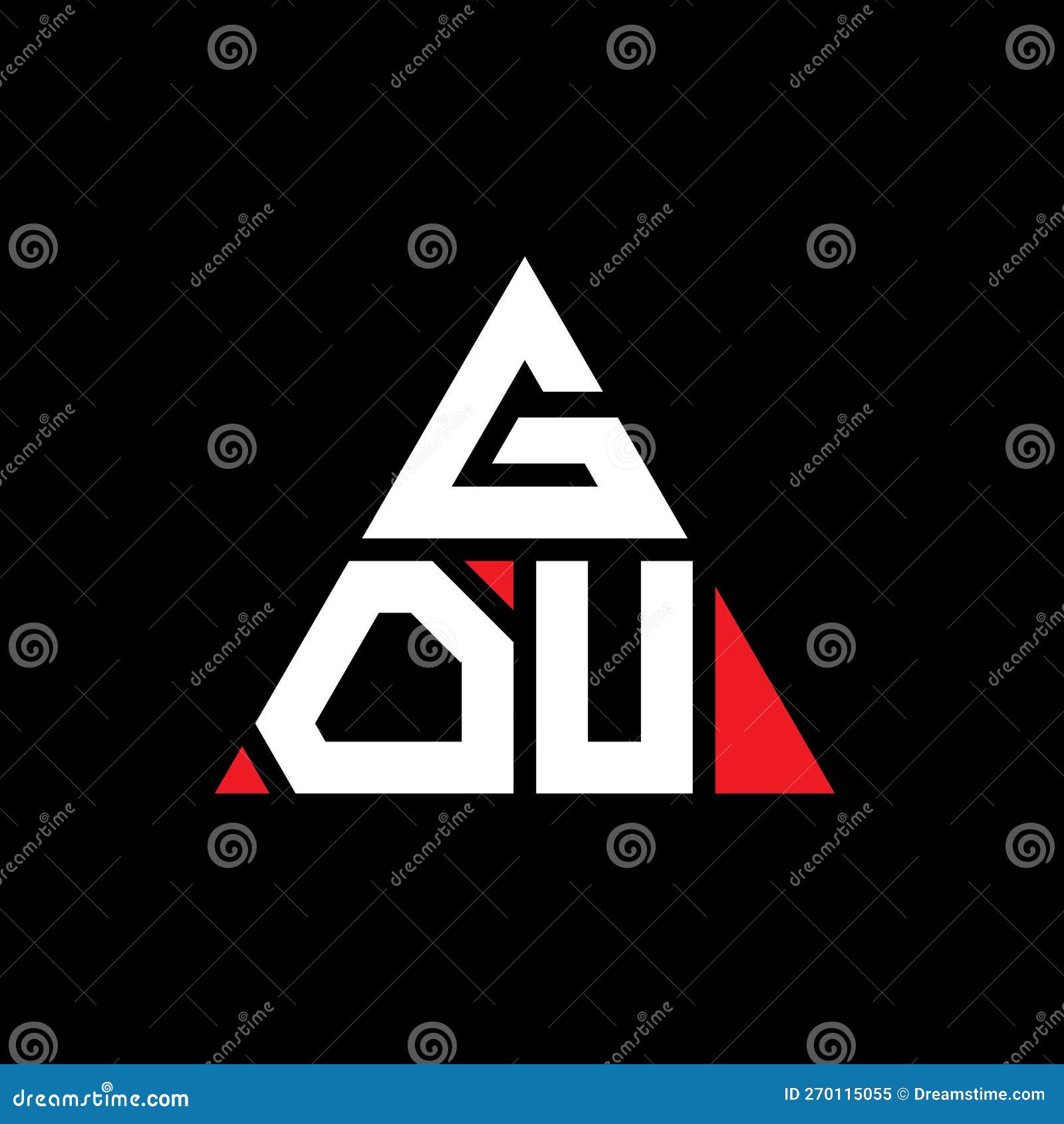 GOU Triangle Letter Logo Design with Triangle Shape. GOU Triangle Logo ...