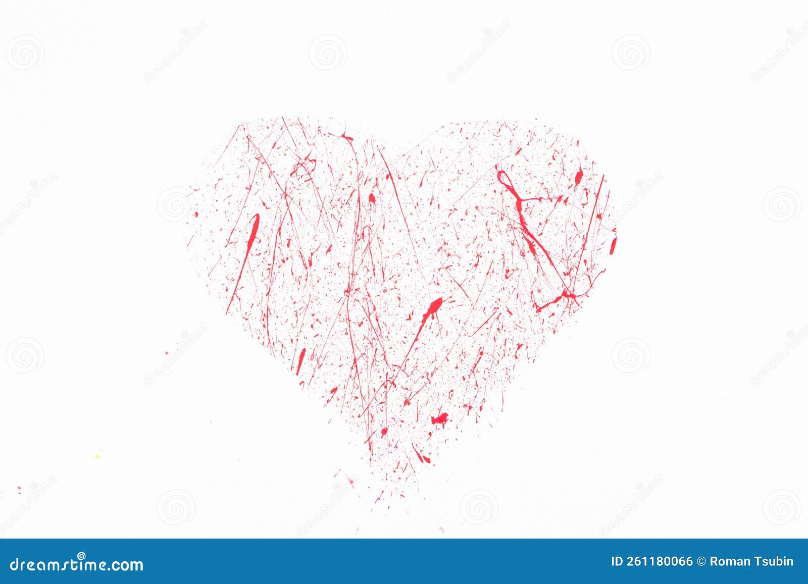Gouache Paint Paper Red Paint Splash Heart Stock Photo - Image of ...