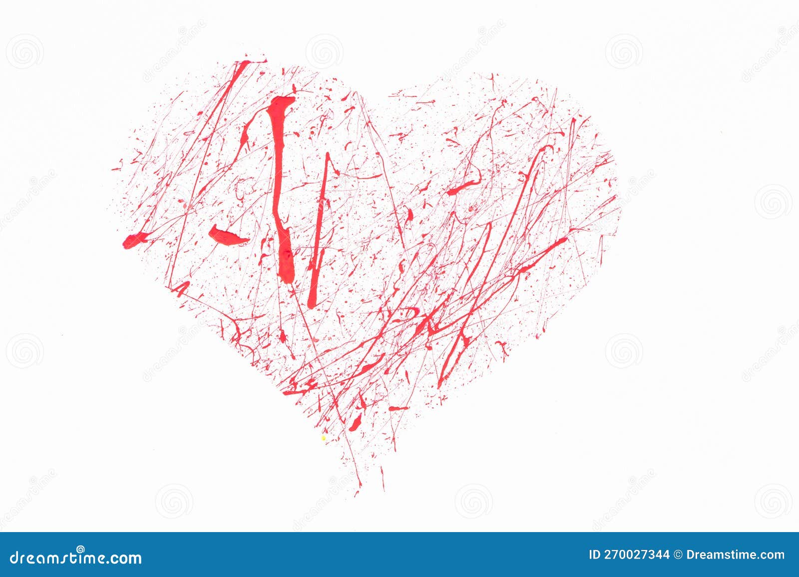 Gouache Paint Paper Red Paint Splash Heart Stock Photo - Image of ...