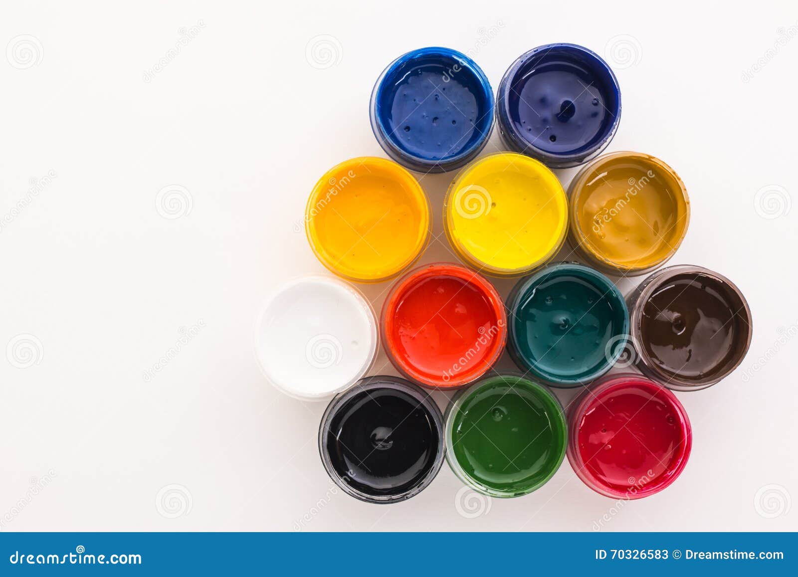Gouache on a White Background Stock Image - Image of bright, liquid ...