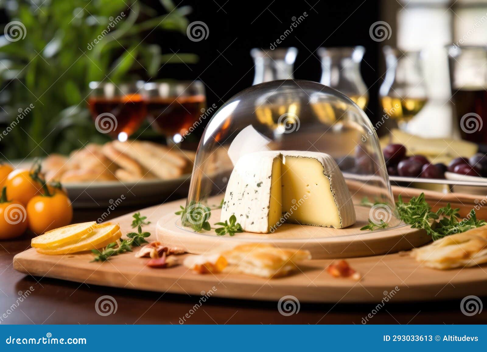 Gouda Bruschetta Under a Sleek Cheese Cloche on Table Stock Illustration - Illustration of ...