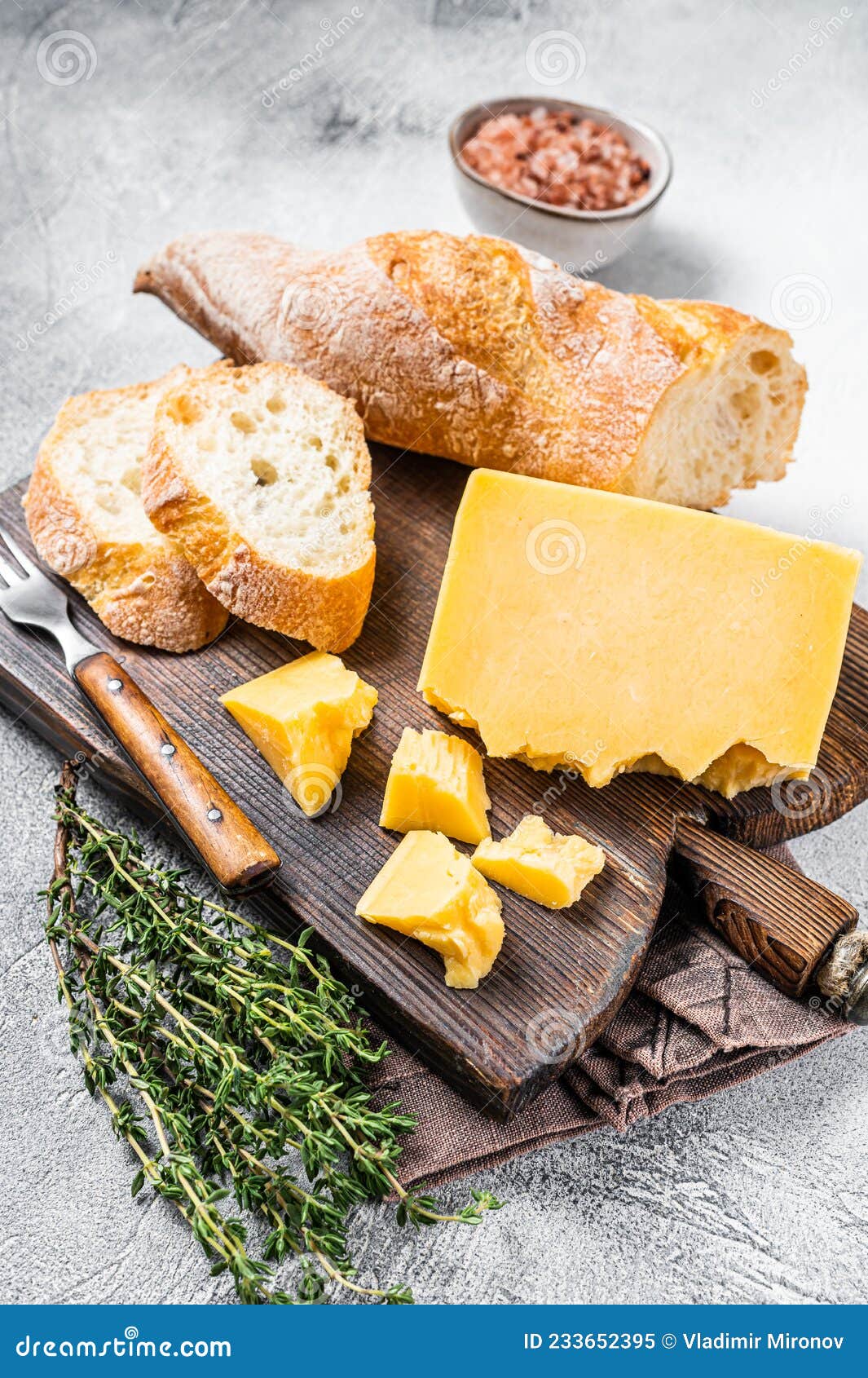 Gouda Cheese with Bread Ready for Cooking Sandwich. White Background ...