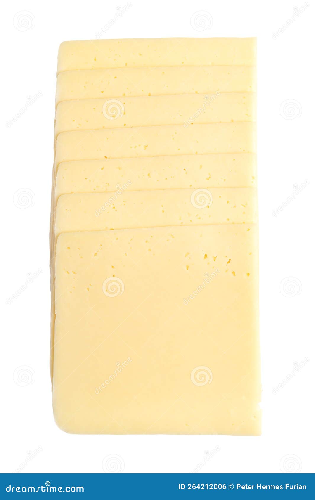 Stack of Gouda Cheese Slices, Sliced Cheese, Isolated, from Above Stock ...