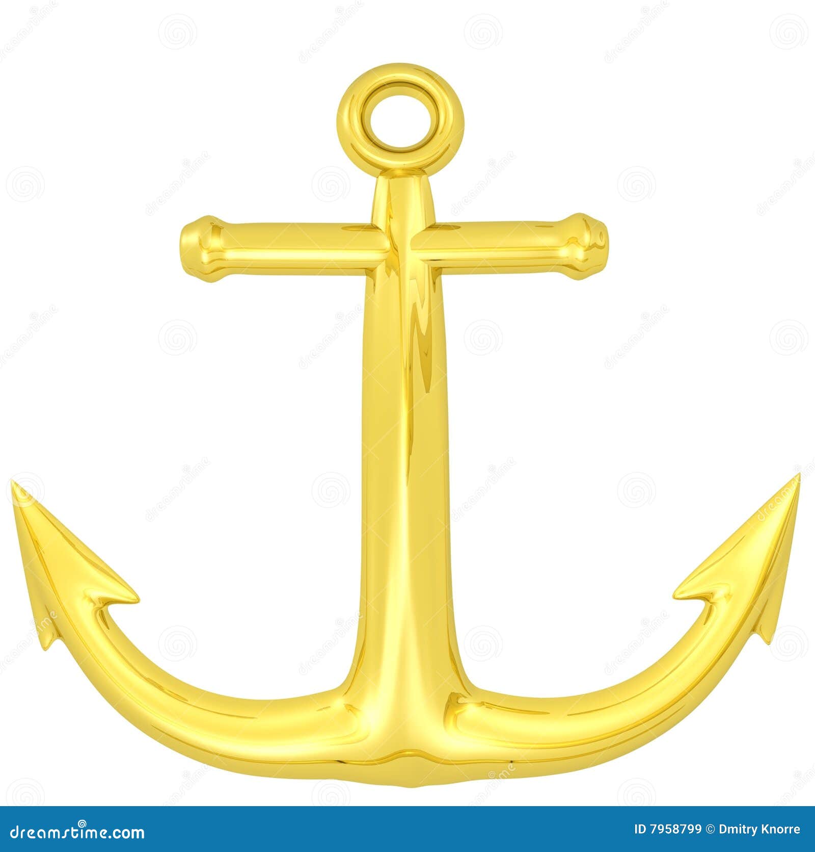 Gouden anker stock illustratie. Illustration of sinaasappel - 7958799