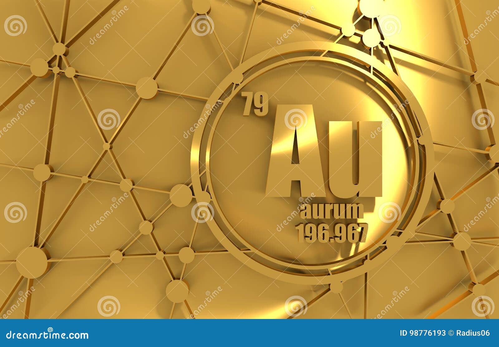 Gouden chemisch element stock illustratie. Illustration of punt - 98776193