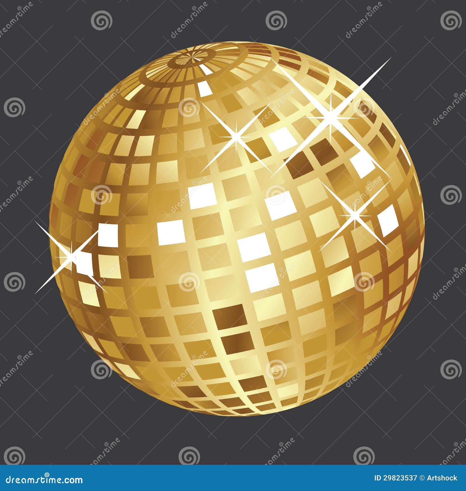 Gouden discobal vector illustratie. Illustration of club - 29823537