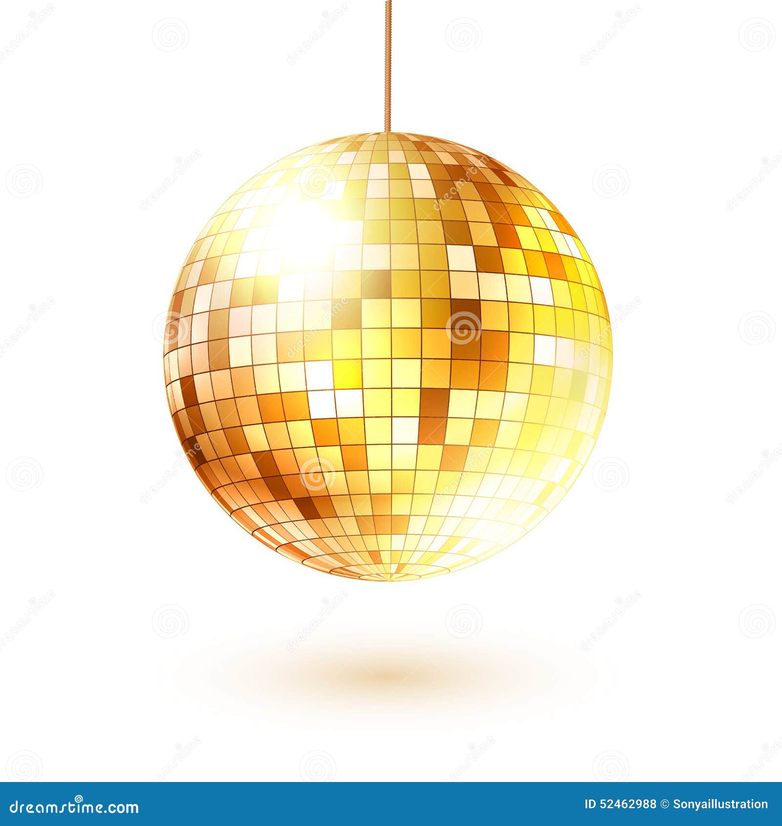 Gouden discobal vector illustratie. Illustration of nachtleven - 52462988