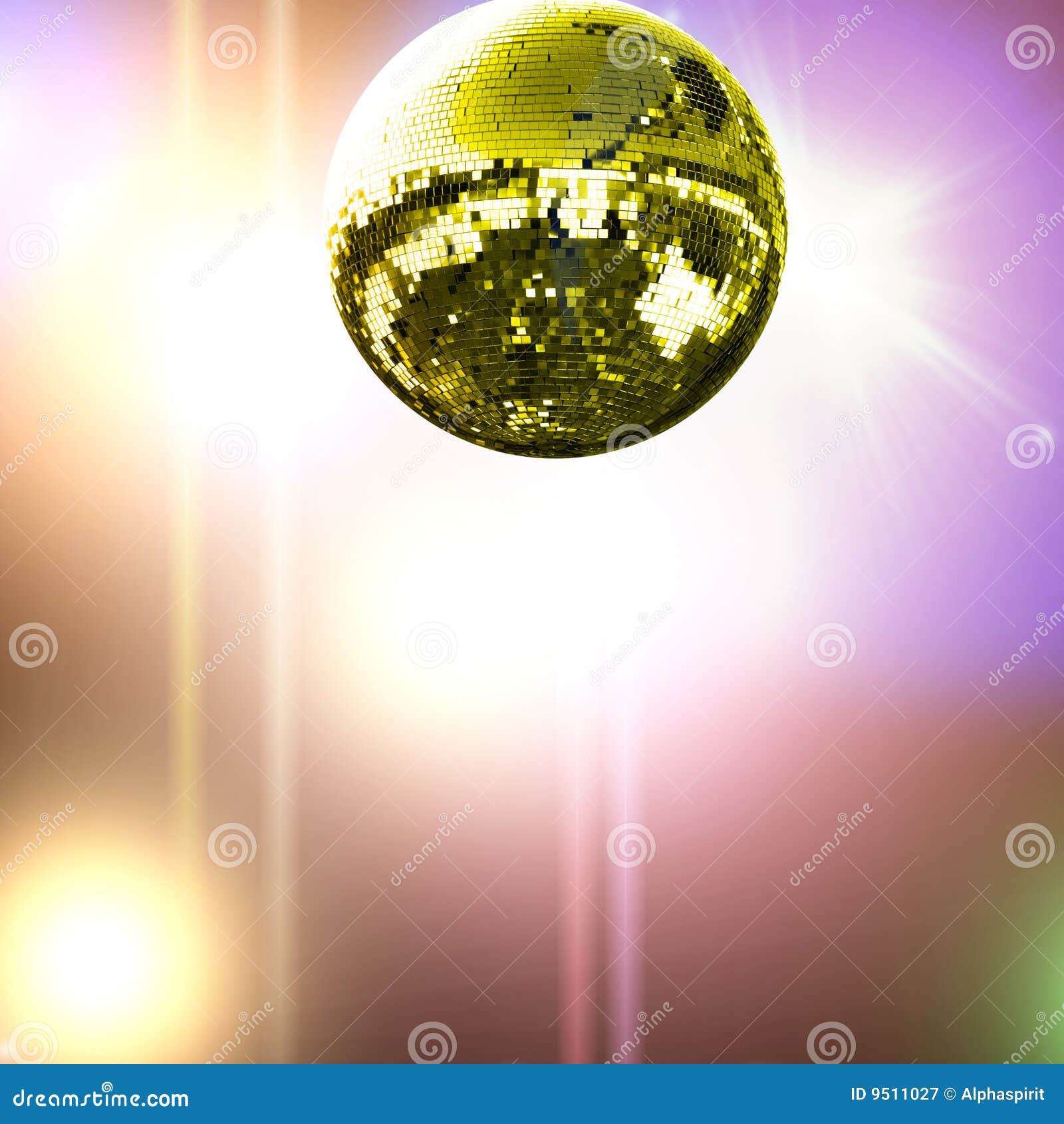 Gouden discobal stock afbeelding. Image of muziek, partij - 9511027