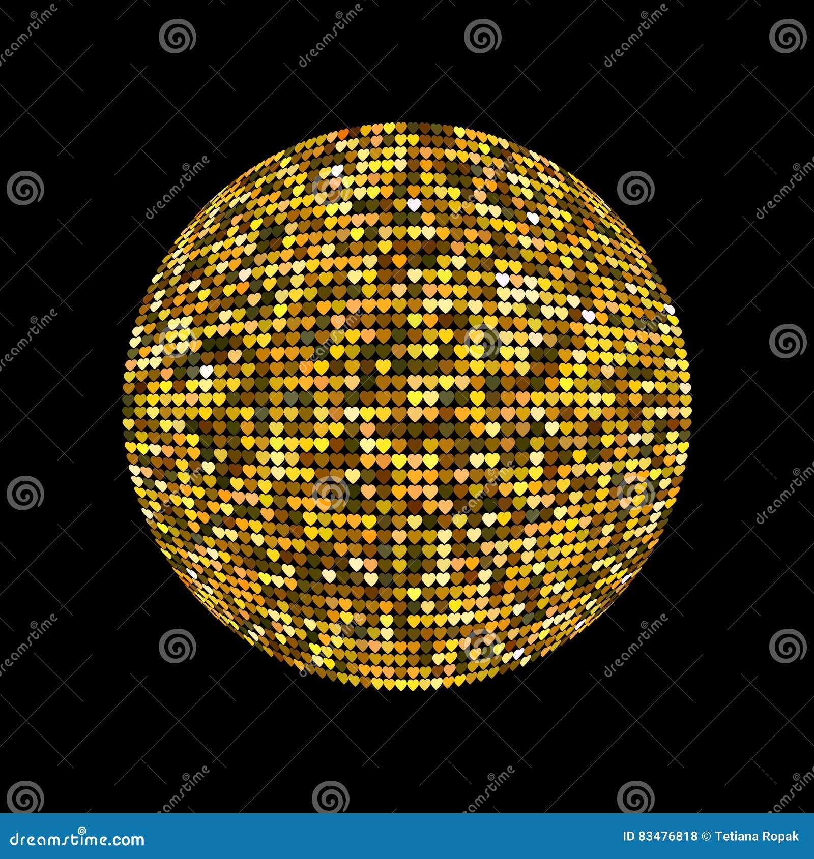 Gouden Discobal Glanzende Verlichte Discobal Vector Illustratie ...