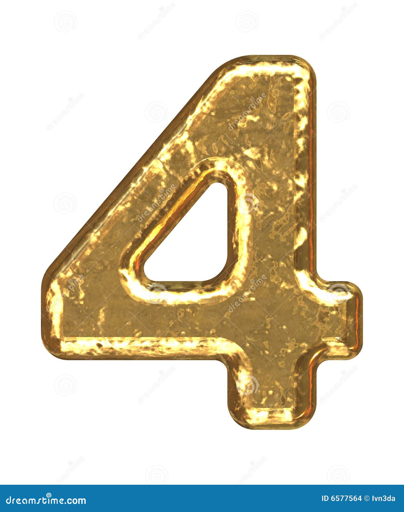 Gouden Doopvont. Nummer Vier Stock Foto - Image of baar, wiskunde: 6577564