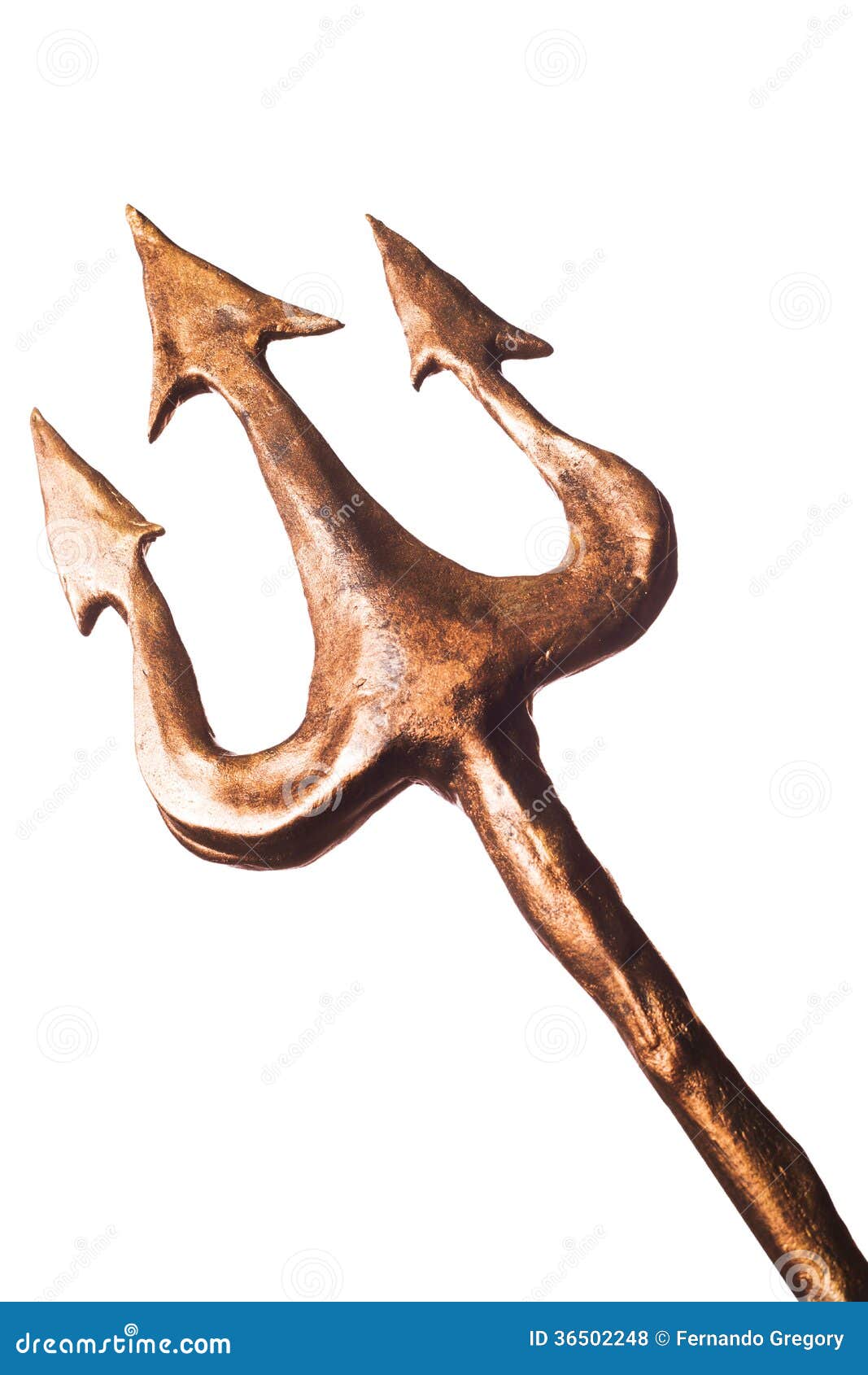 Gouden Drietand Op Witte Achtergrond Stock Foto - Image of goden ...