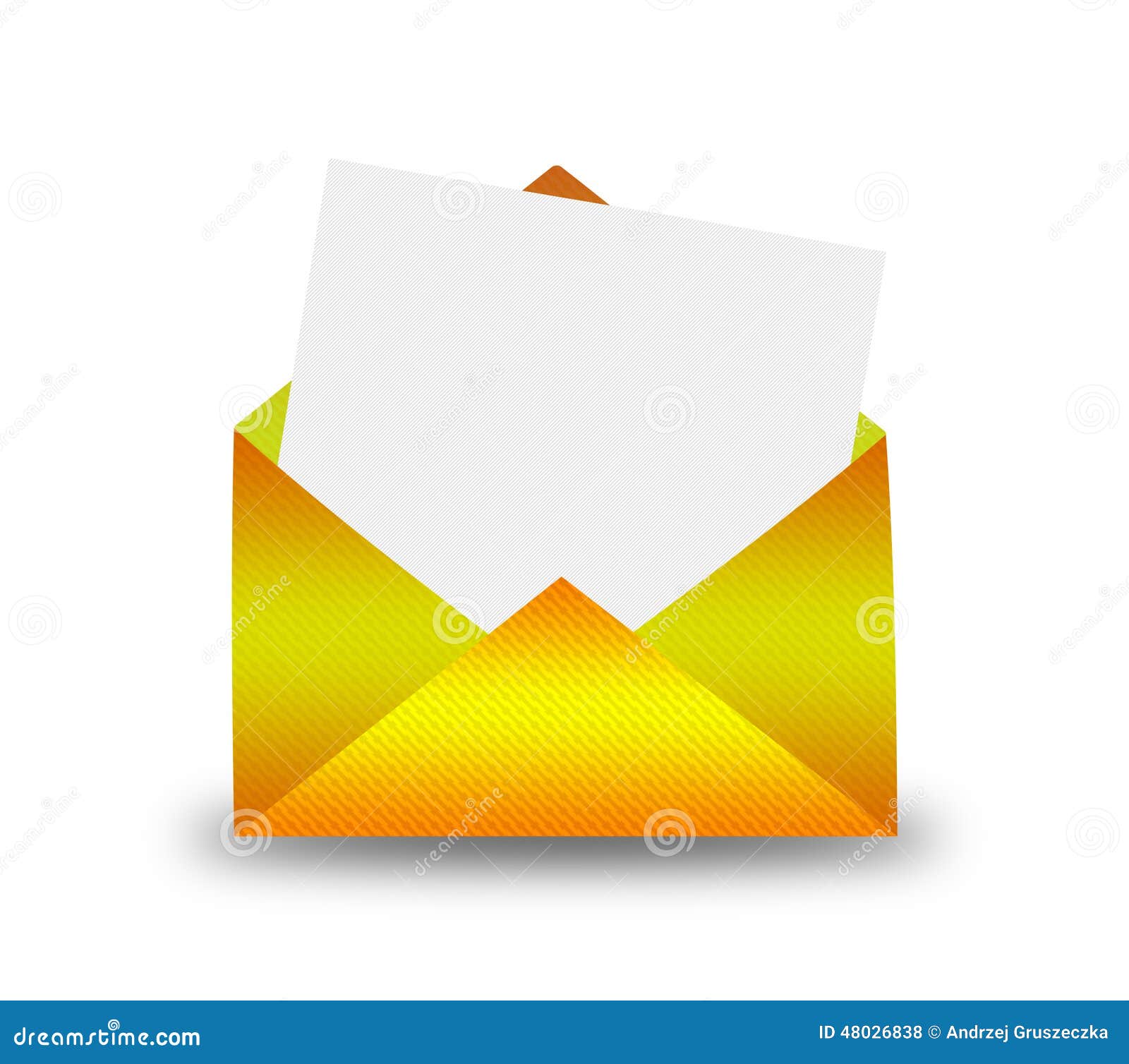 Gouden Envelop met brief stock foto. Image of informatie - 48026838