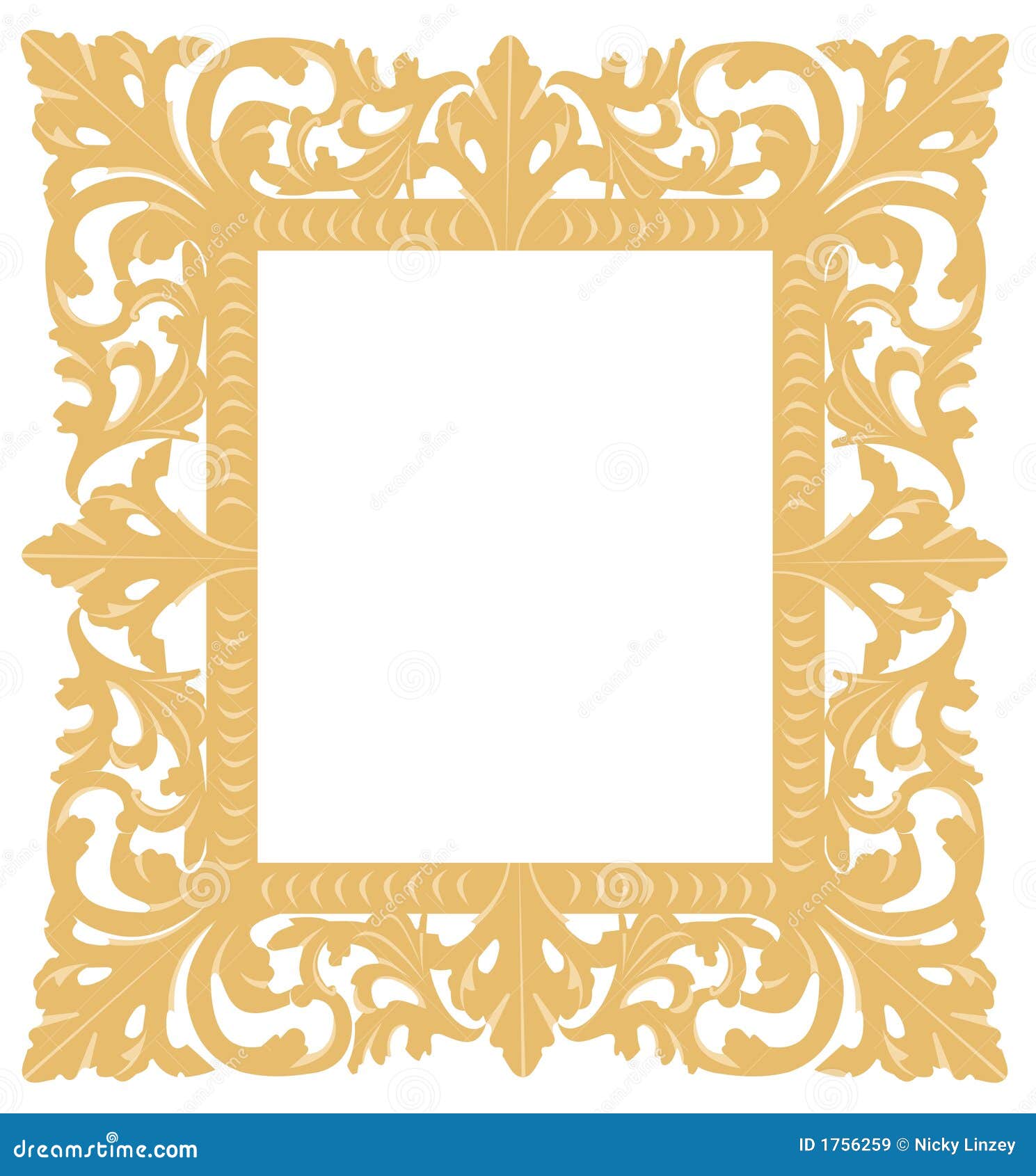 Gouden frame vector illustratie. Illustration of werveling - 1756259
