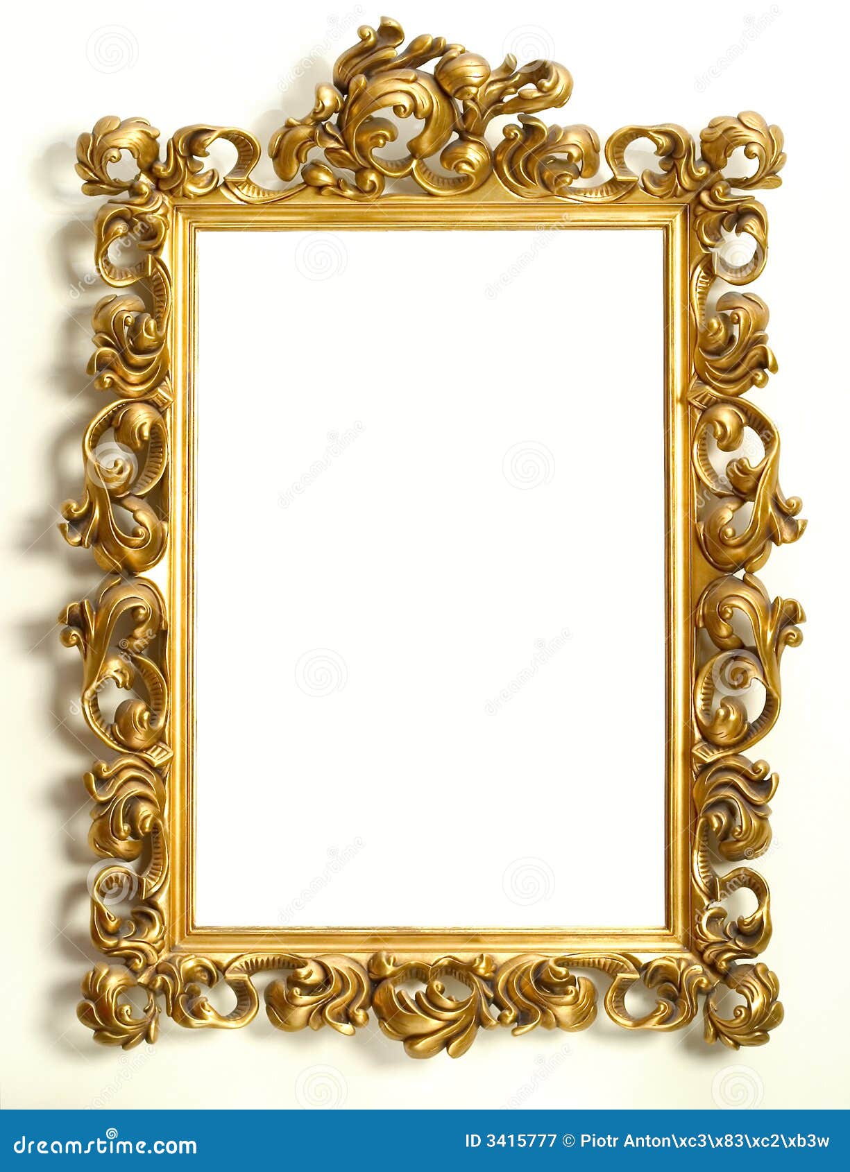 Gouden frame stock afbeelding. Image of houten, spatie - 3415777