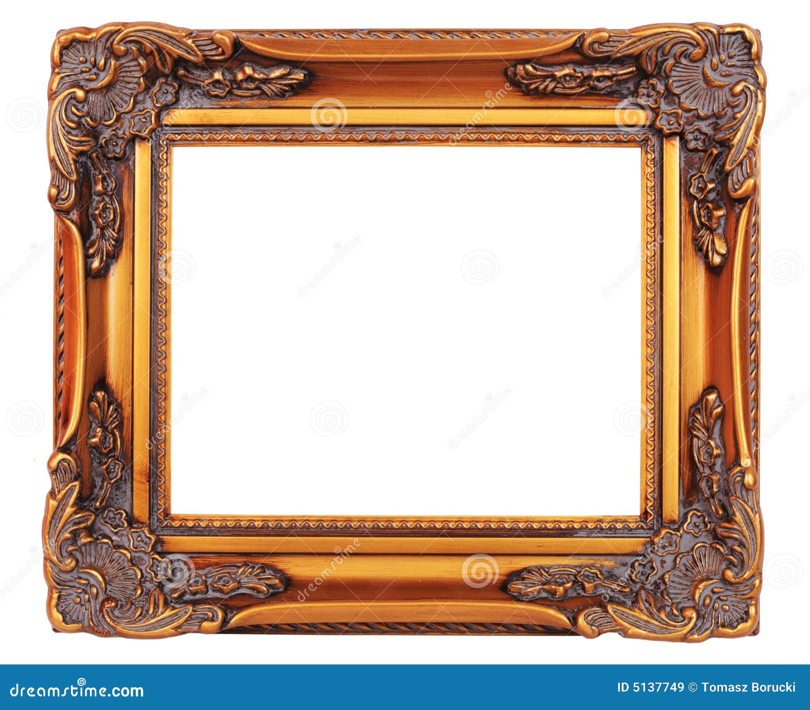 Gouden frame stock afbeelding. Image of decoratief, verguld - 5137749