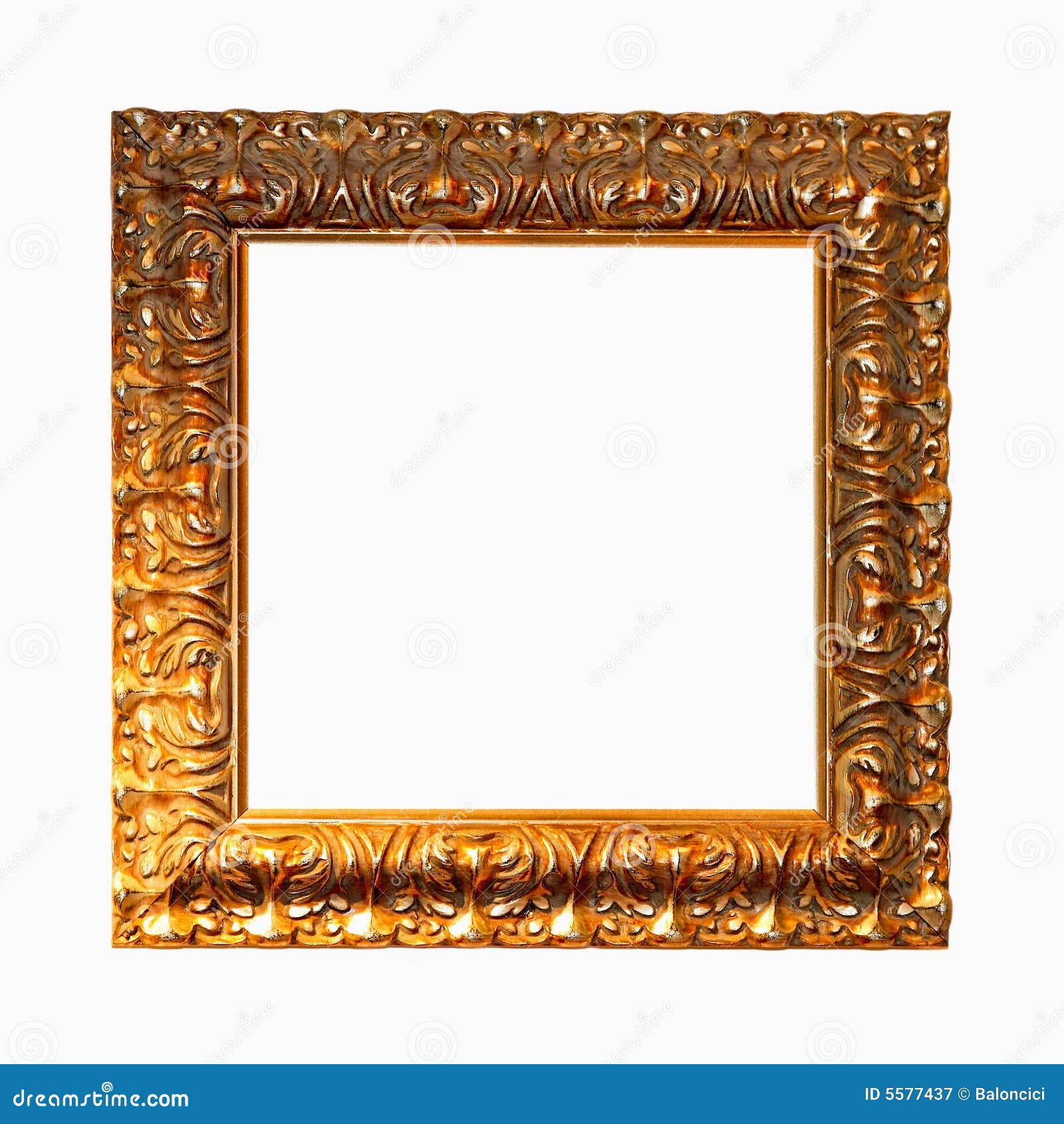 Gouden frame vierkant stock afbeelding. Image of spatie - 5577437