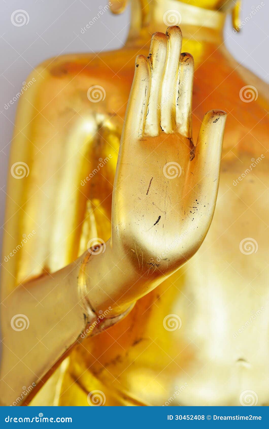 Gouden Hand Van God (Gouden Boedha) Stock Foto - Image of thais, reis ...