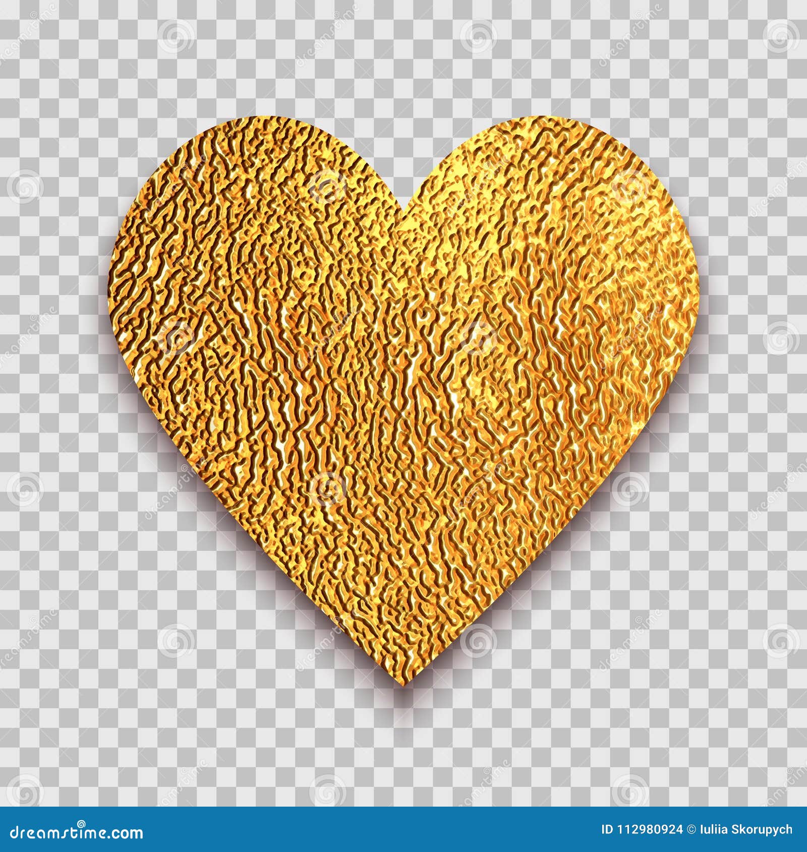 Gouden Hart Op Transparante Achtergrond Vector Illustratie ...