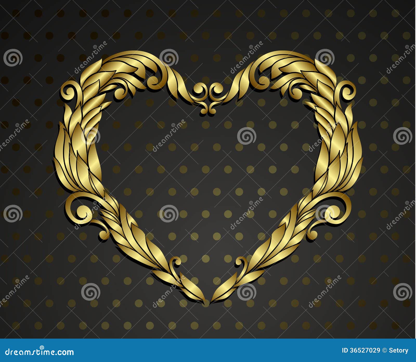 Gouden hart sier vector illustratie. Illustration of overwinnaar - 36527029